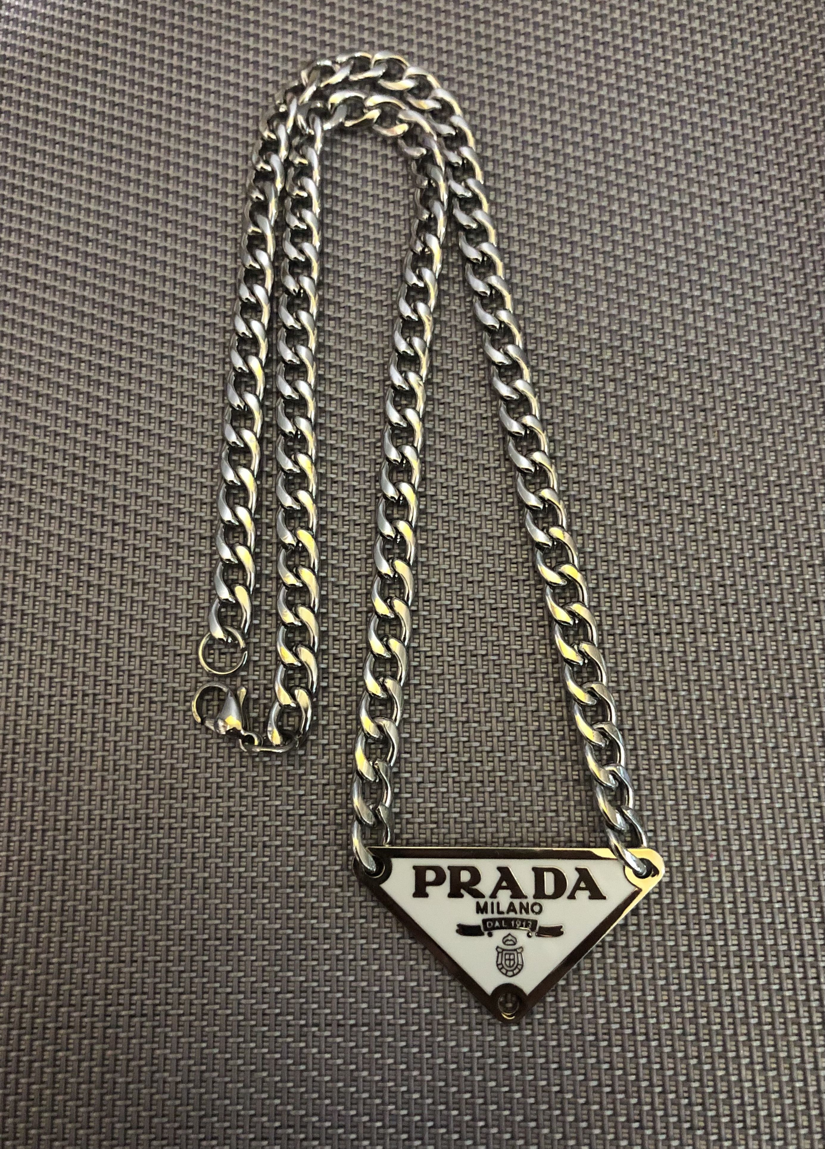 Prada Prada Milano triangle pendant on Necklace Chain | Grailed