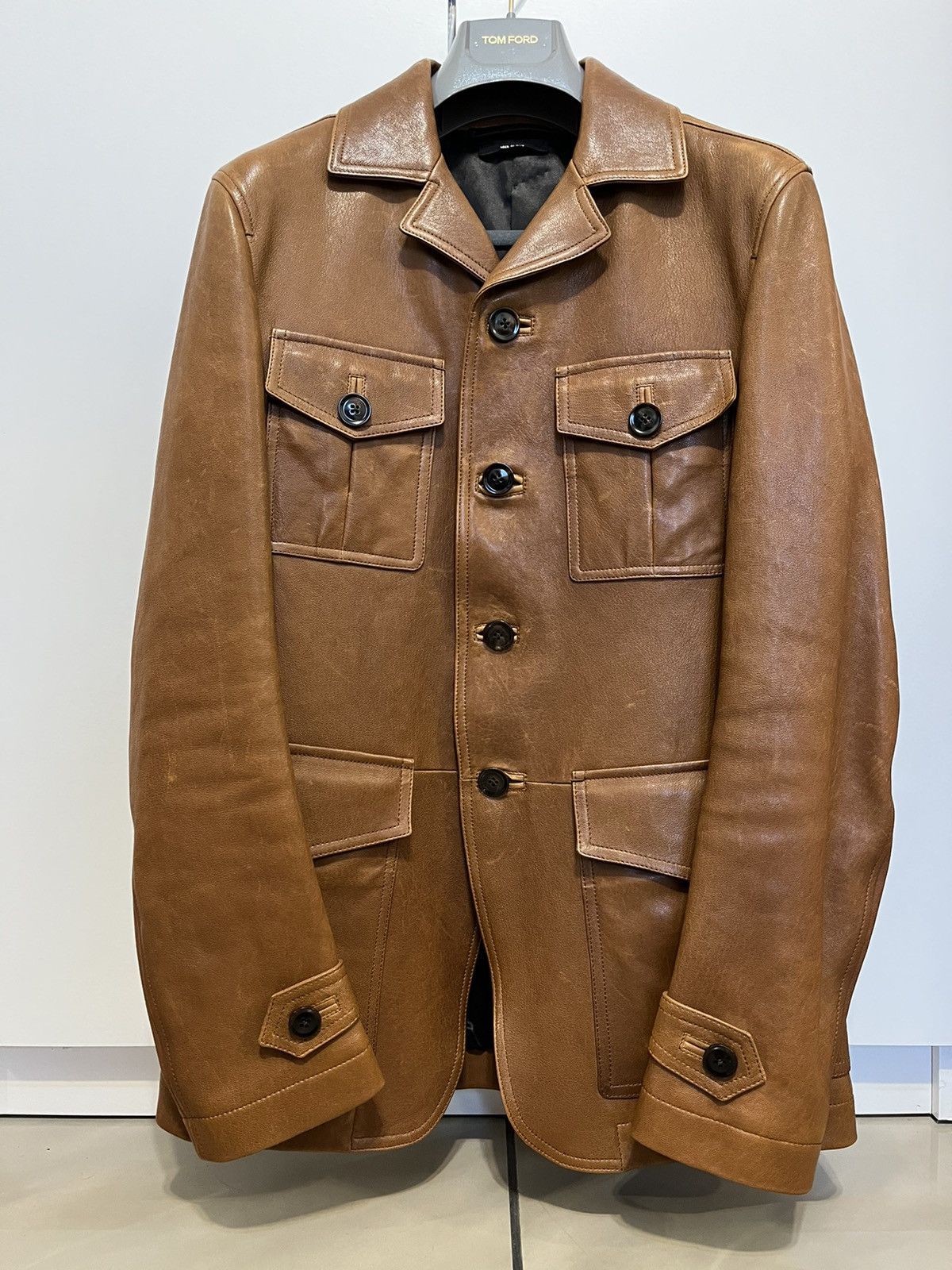 Tom Ford Iconic Leather Military Jacket IT48, impossible to find | Grailed