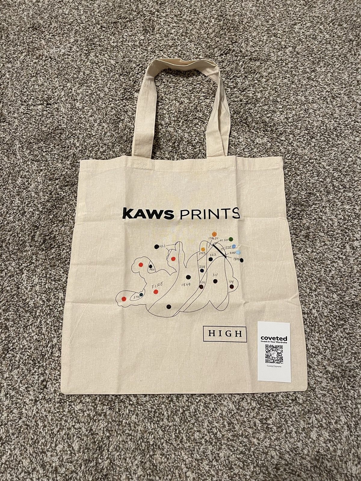 Kaws Kaws HIGH Atlanta Prints Beige Tote Bag Rare New | Grailed