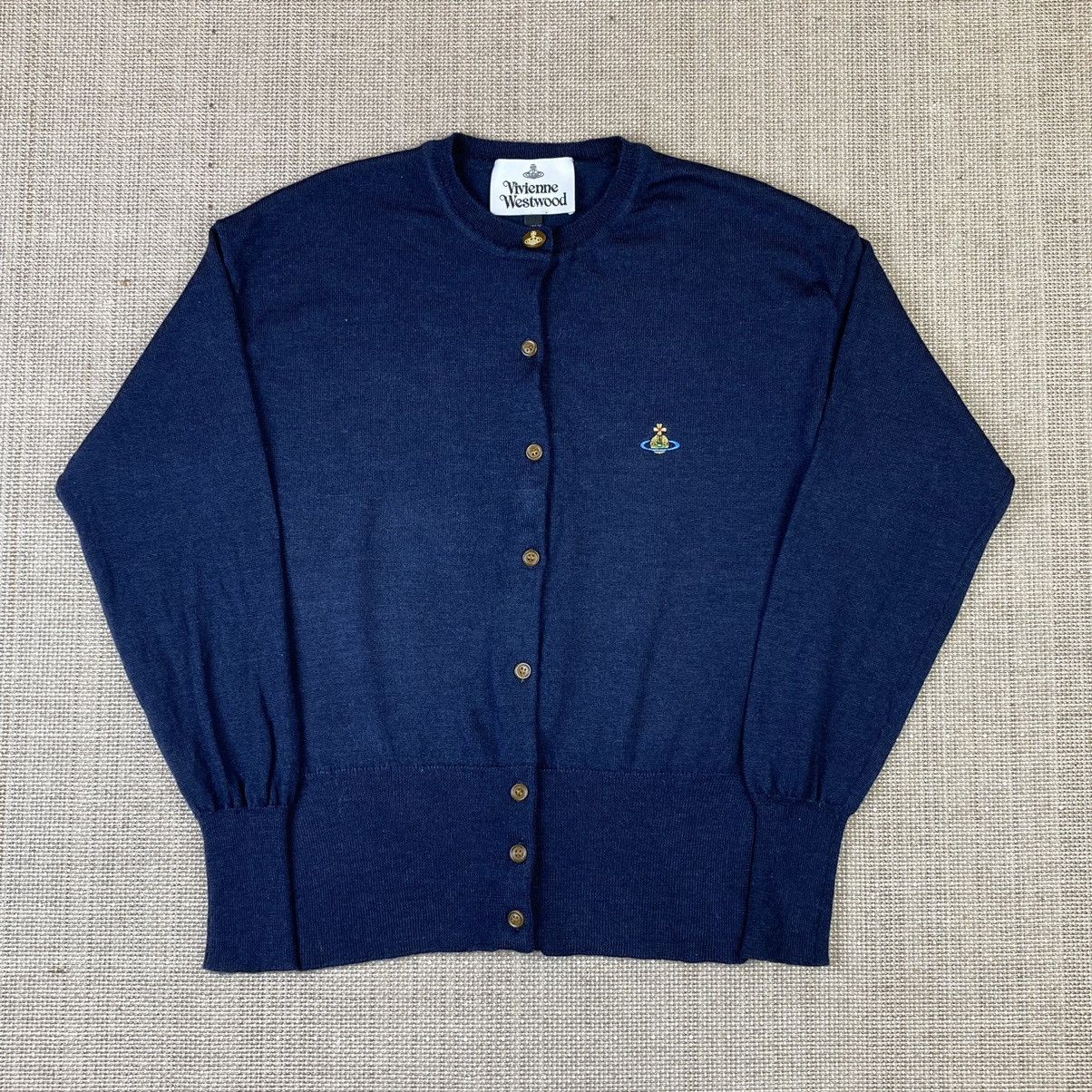 Vivienne Westwood Vivienne Westwood buttons up blue wool cardigan ...