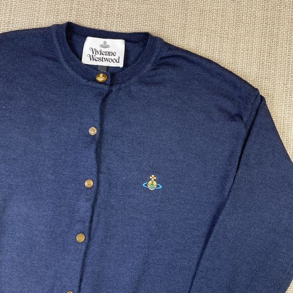 Vivienne Westwood Vivienne Westwood buttons up blue wool cardigan ...