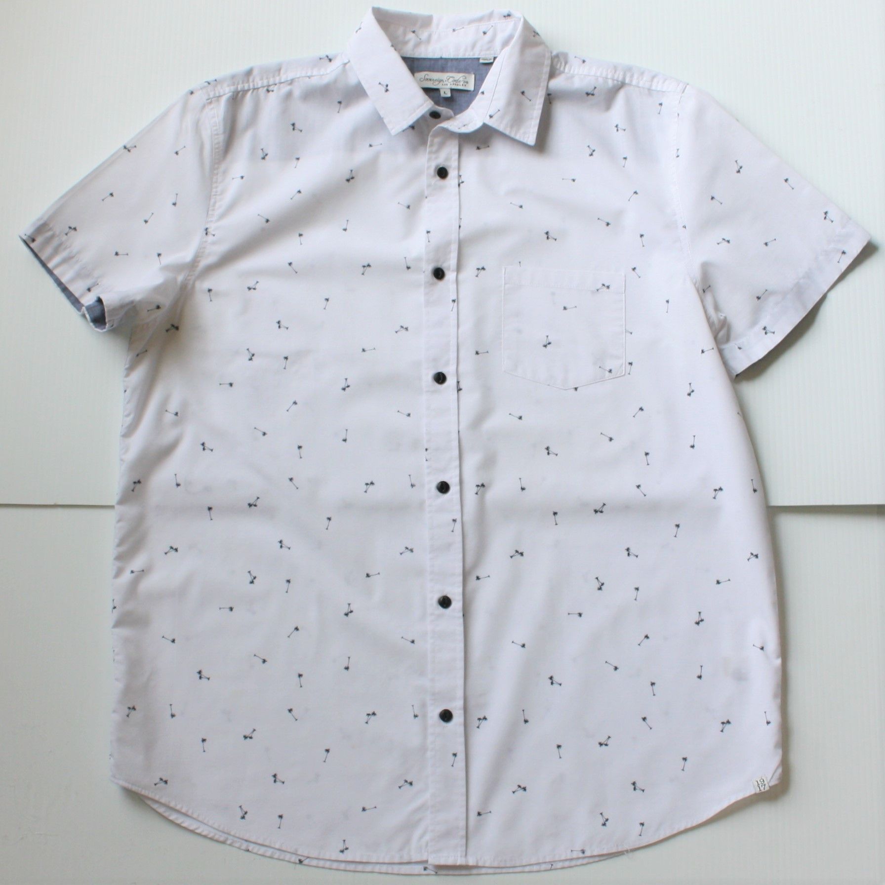 Sovereign Code Palm Tree Print Short Sleeve Shirt size Large | Grailed