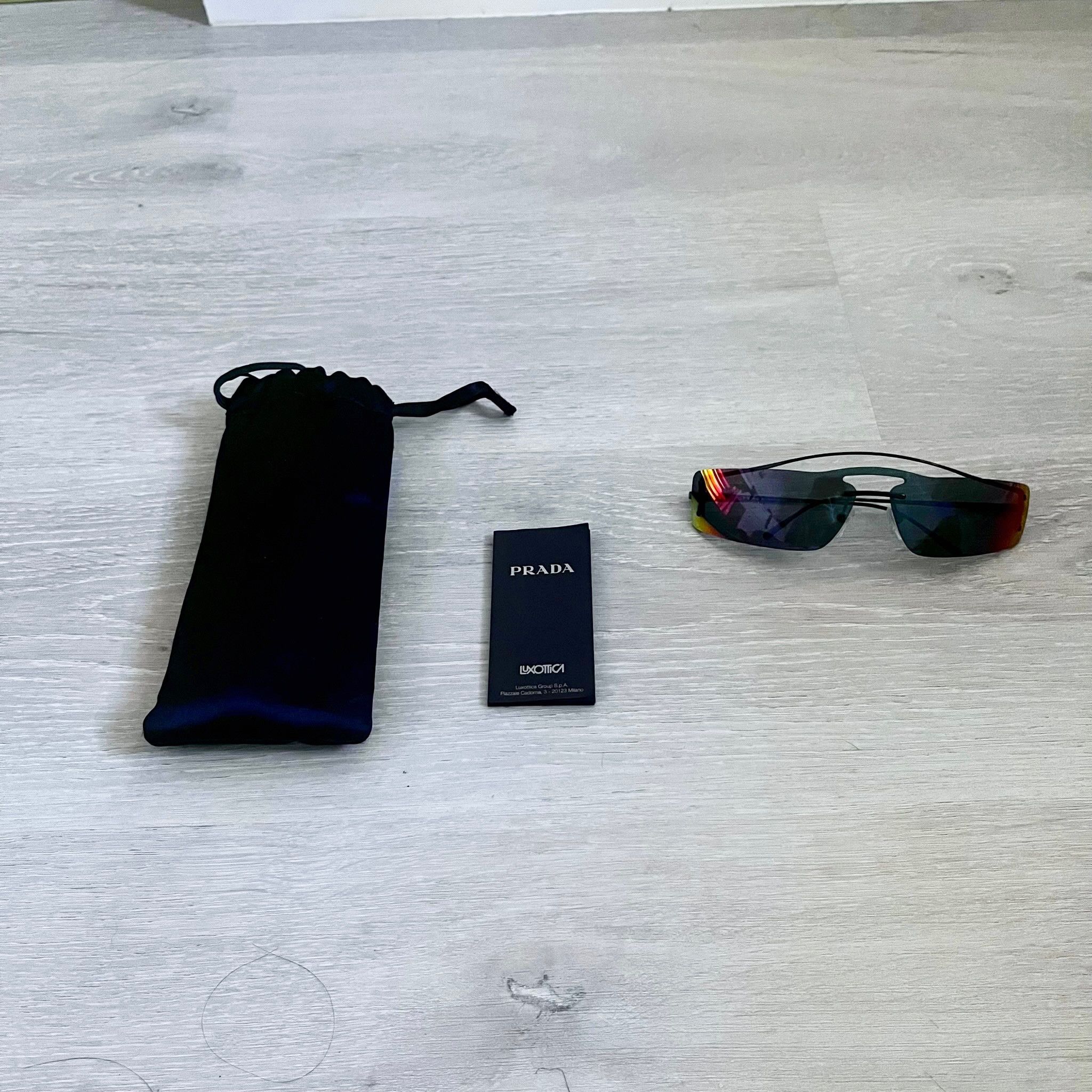Prada Prada Rimless Rectangular Shield Mirror Sunglasses - UNISEX | Grailed