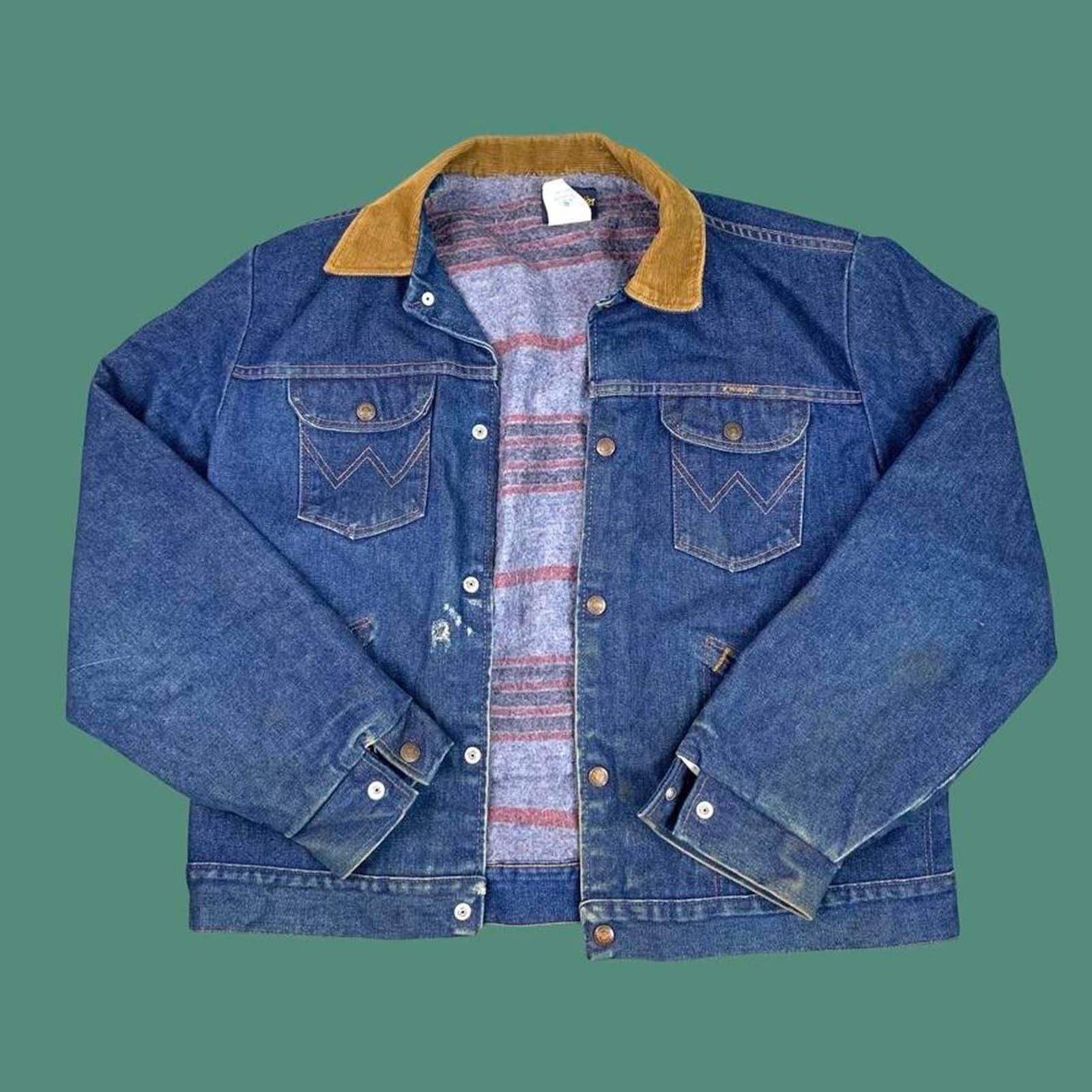 Wrangler Vintage 1980s Wrangler Blanket Lined Denim Jacket | Grailed