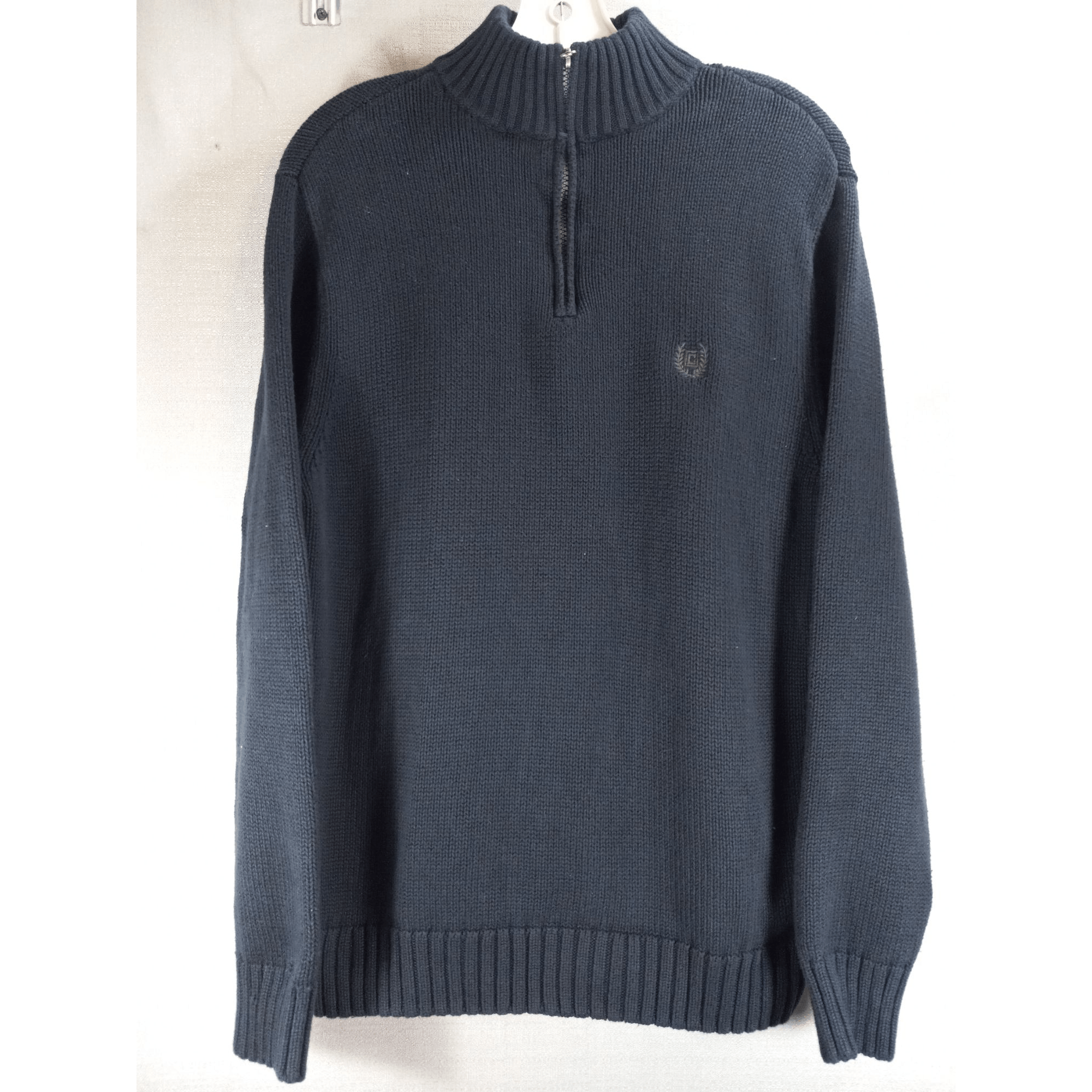 Chaps Chaps Sweater Mens Medium Navy Blue Partial Zip Softknit Pul ...
