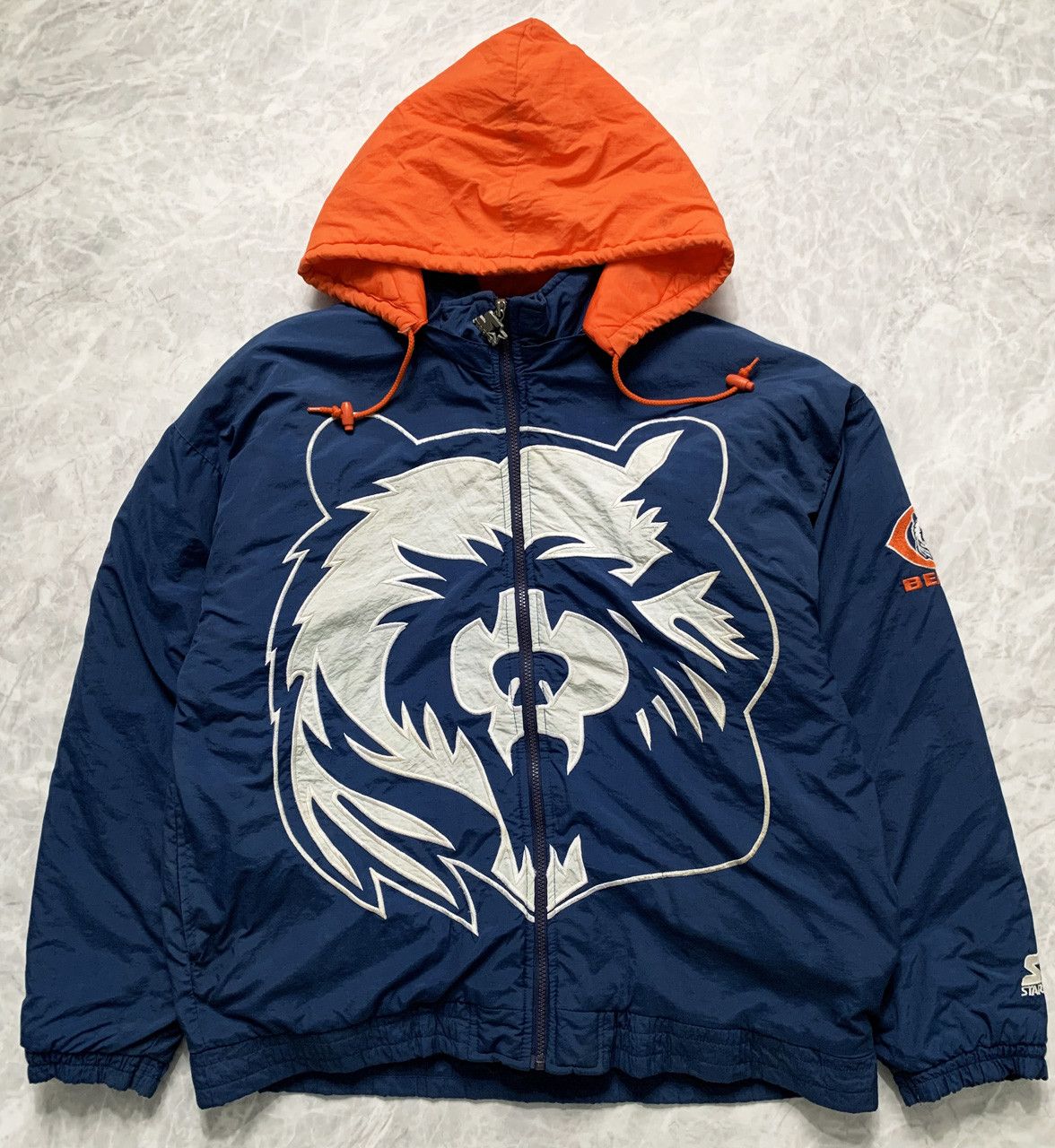 Vintage VTG 90s NFL CHICAGO BEARS BIG LOGO STARTER PUFFER JACKET | Grailed