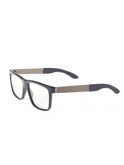 Yves Saint Laurent Yves Saint Laurent Navy Blue Square Frame Glasses ...