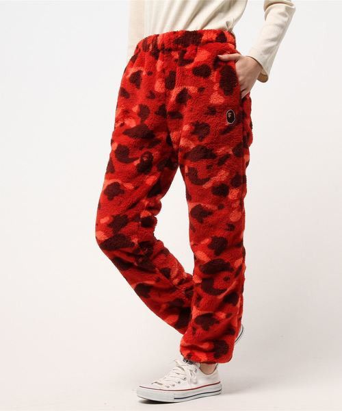 Bape Bape Red Camo Fuzzy sweatpants | Grailed