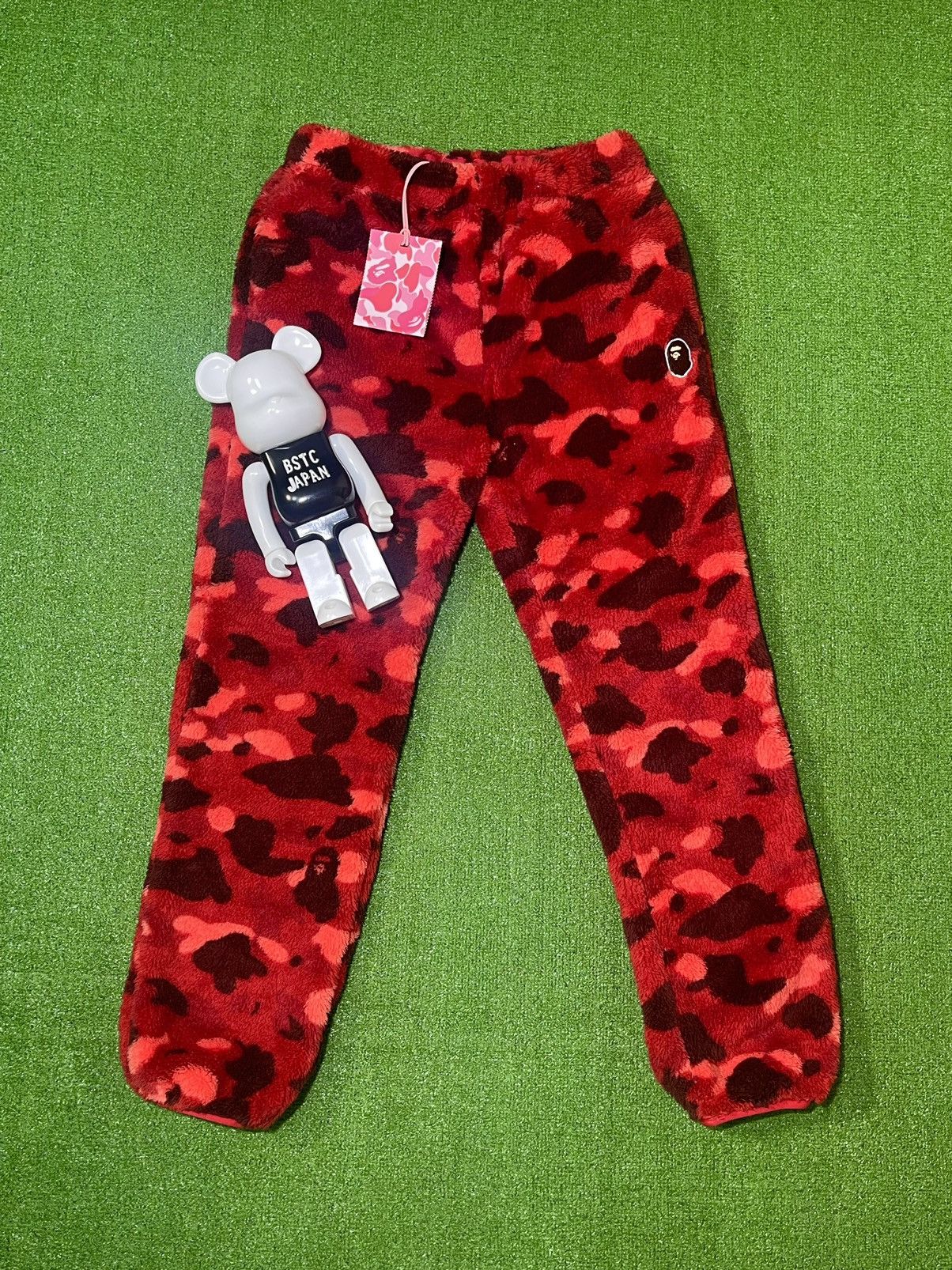 Bape Bape Red Camo Fuzzy sweatpants | Grailed