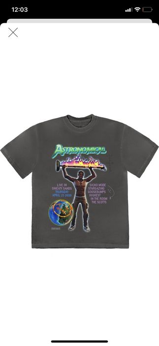 Travis Scott Fortnite x Travis Scott Back Bling T-Shirt Washed Black ...