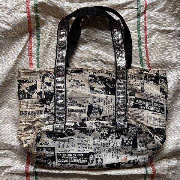 Vintage Newspaper Printed Tote Bag Vintage Outrageous | Grailed