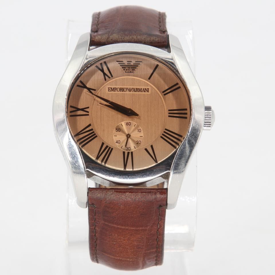 Emporio Armani Genuine Leather Alligator Stainless Steel AR0645 Watch ...