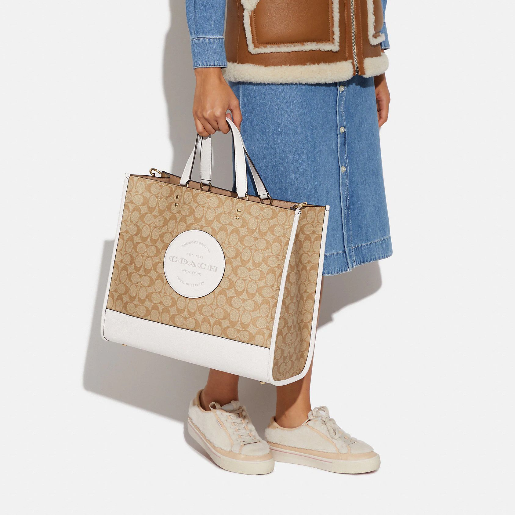 Coach Dempsey Tote 40 In Signature Canvas With Coach Patch | Grailed