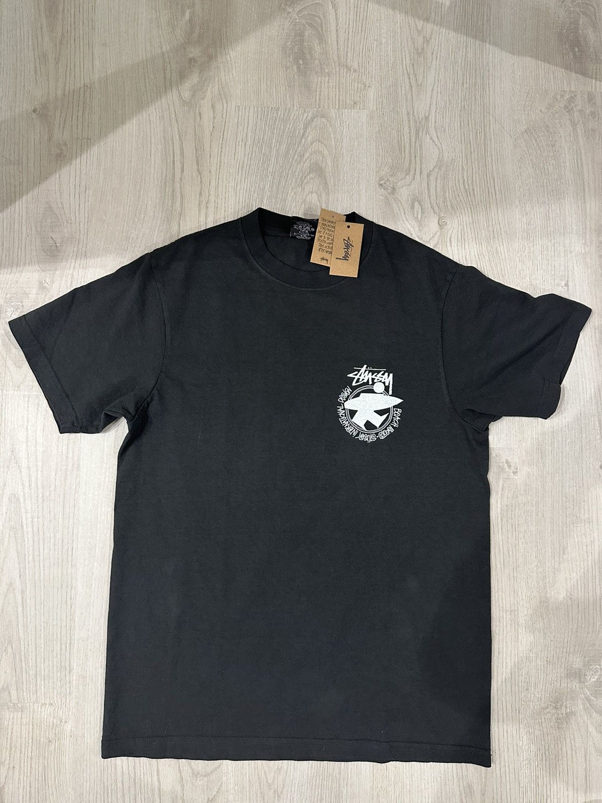 Streetwear × Stussy Stussy Beach Roots Black Pigment Dyed Tee | Grailed