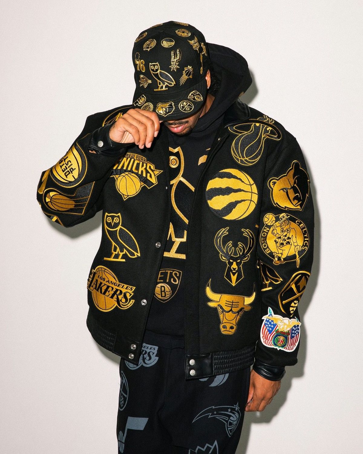 Octobers Very Own OVO x NBA x JEFF HAMILTON 'TEAM ICONS' WOOL VARSITY JACKET | Grailed