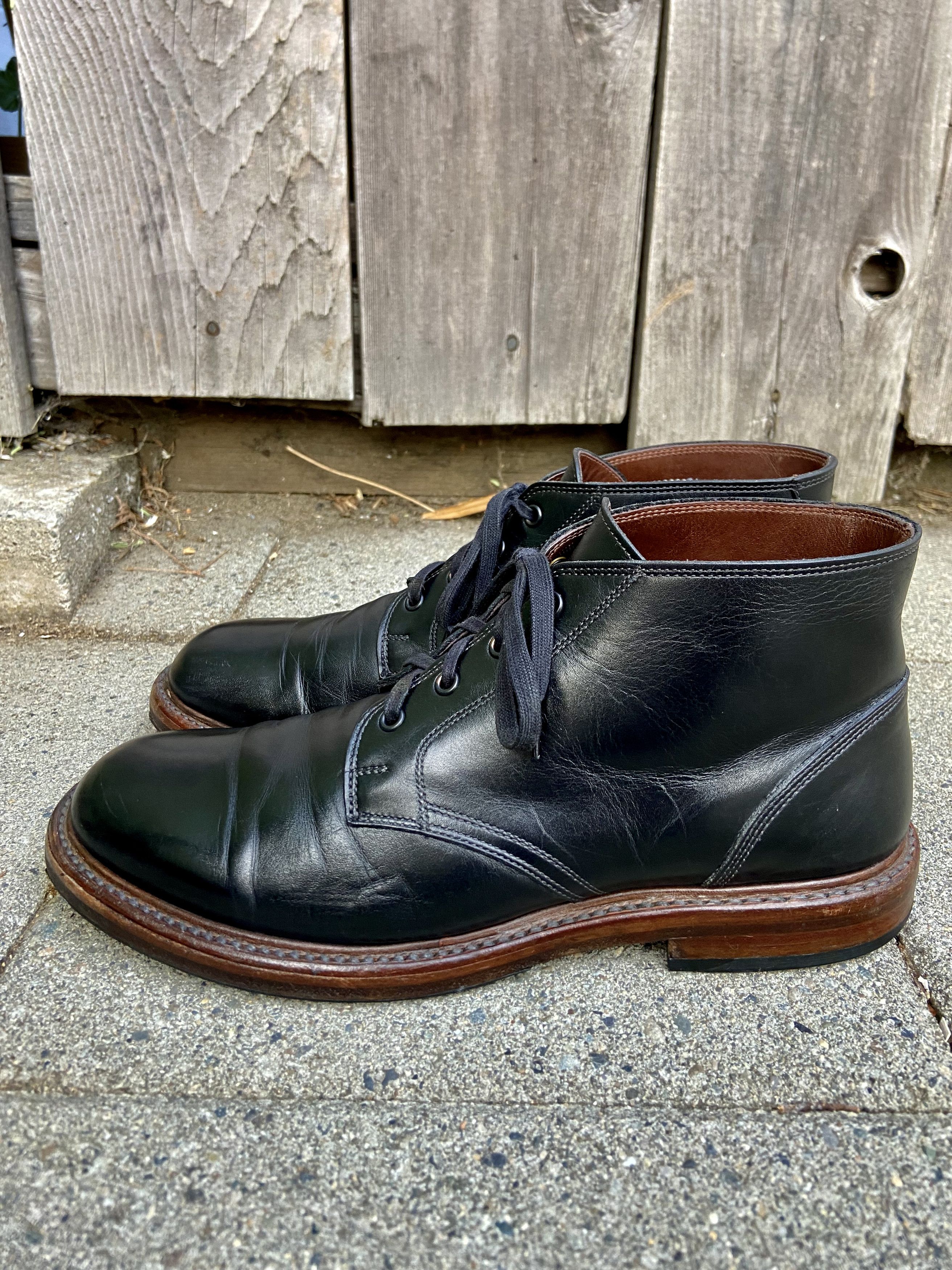 John Lofgren John Lofgren Bootmaker Black French Calf Leather Chukka 8. ...