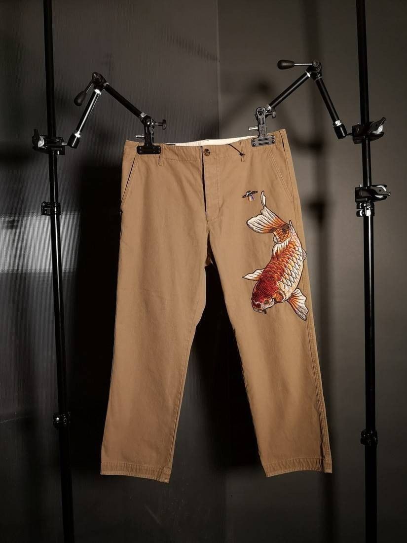Gucci Gucci Embroidered Koi Fish Pants 40 size | Grailed