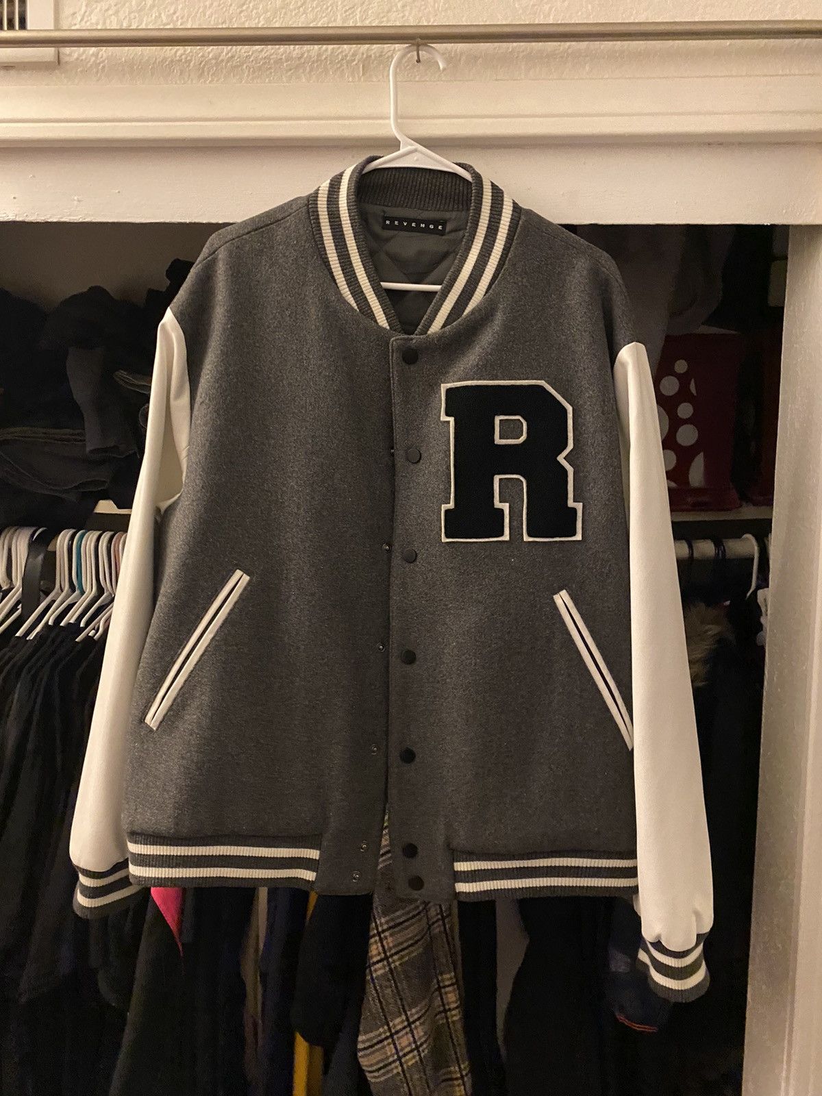 Revenge Revenge Wool/Leather Varsity Jacket - XL | Grailed