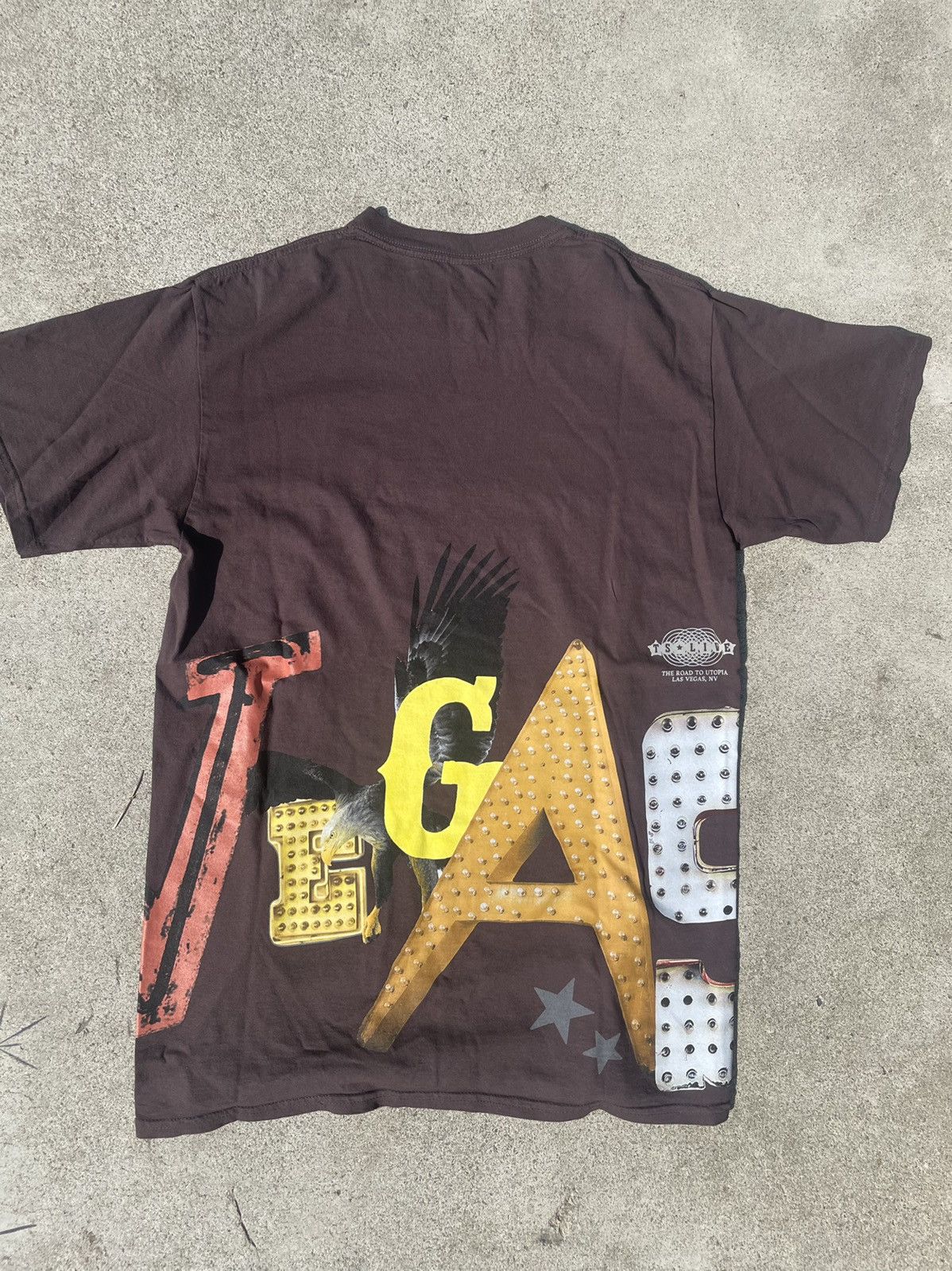 Travis Scott Travis Scott Road to Utopia Letters Brown tee | Grailed