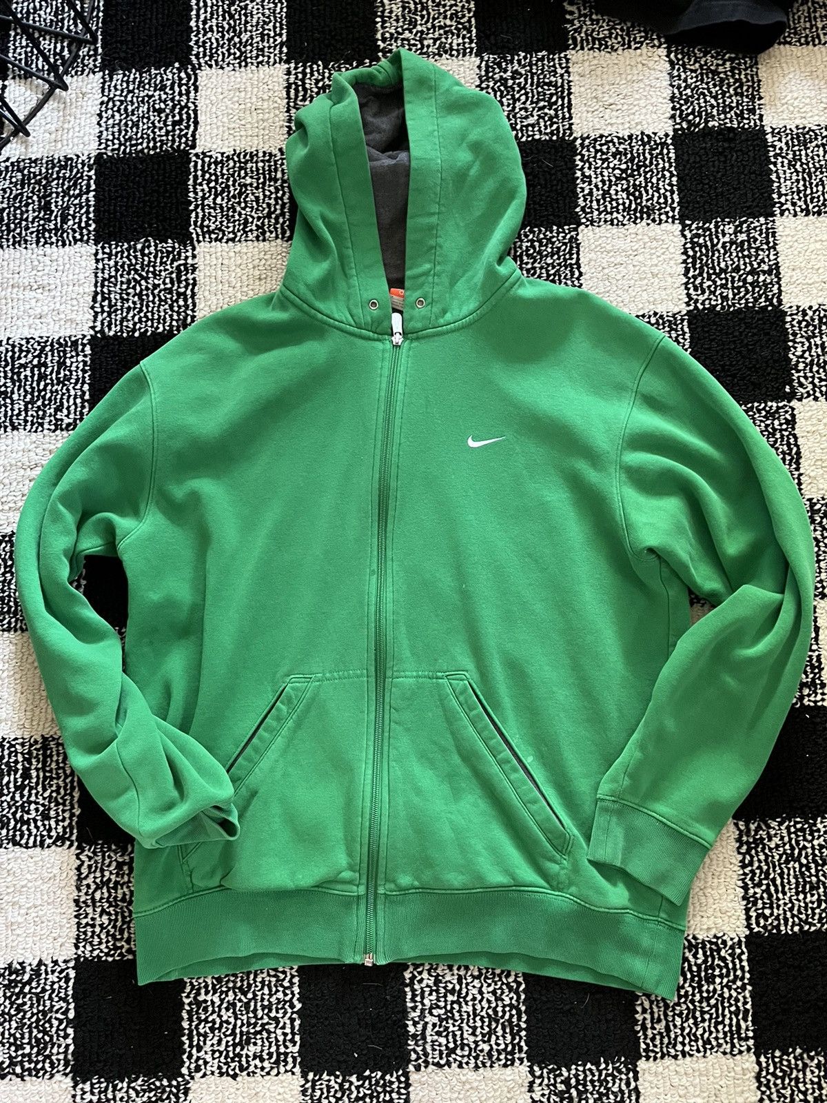 Nike VINTAGE Green Nike Check Logo Zip Up | Grailed