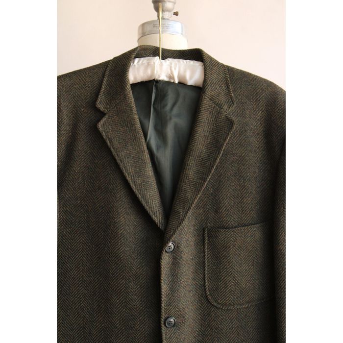 Vintage Vintage 1960s 1970s Mens Jacket, Green Wool Tweed, with Pock ...