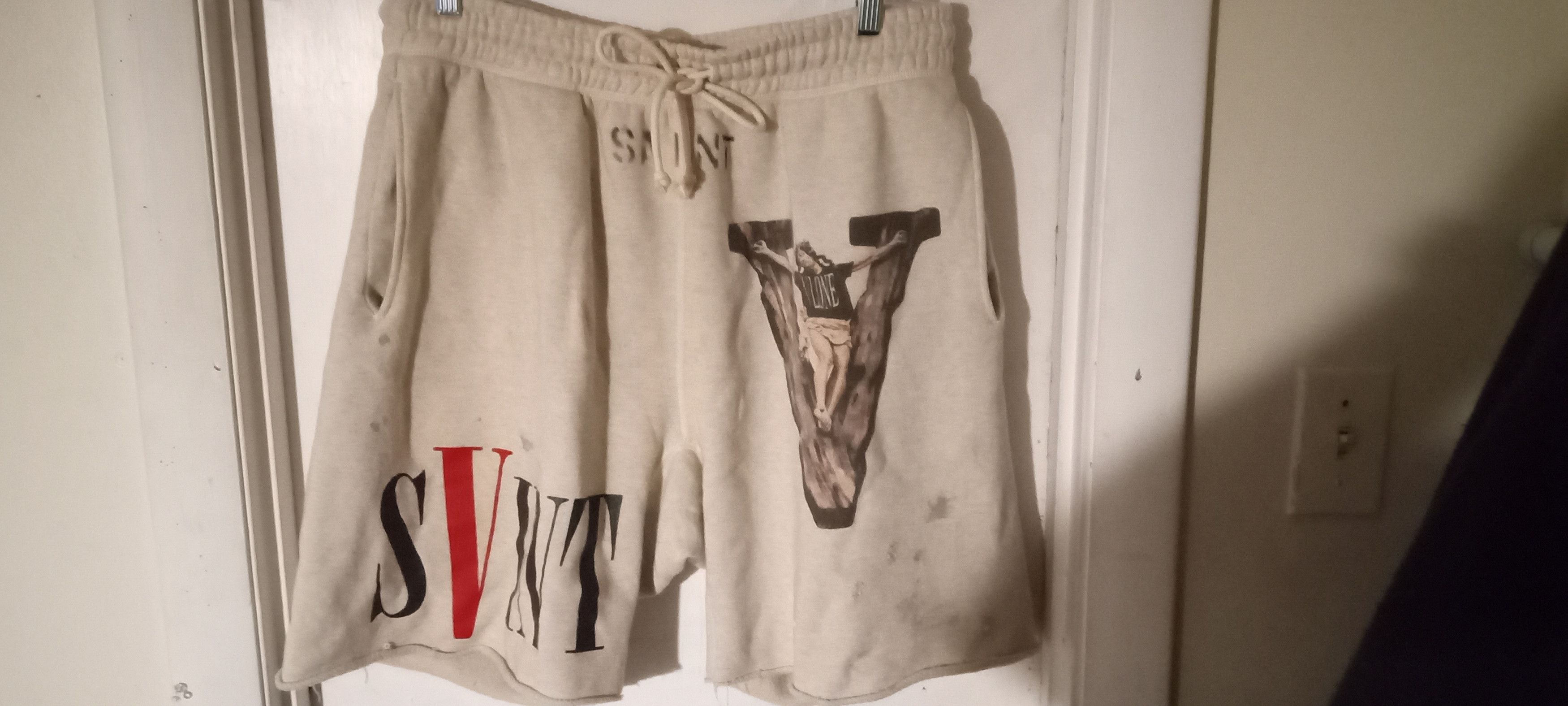 Saint Michael × Vlone SAINT MICHAEL X VLONE SON OF GOD SHORTS | Grailed