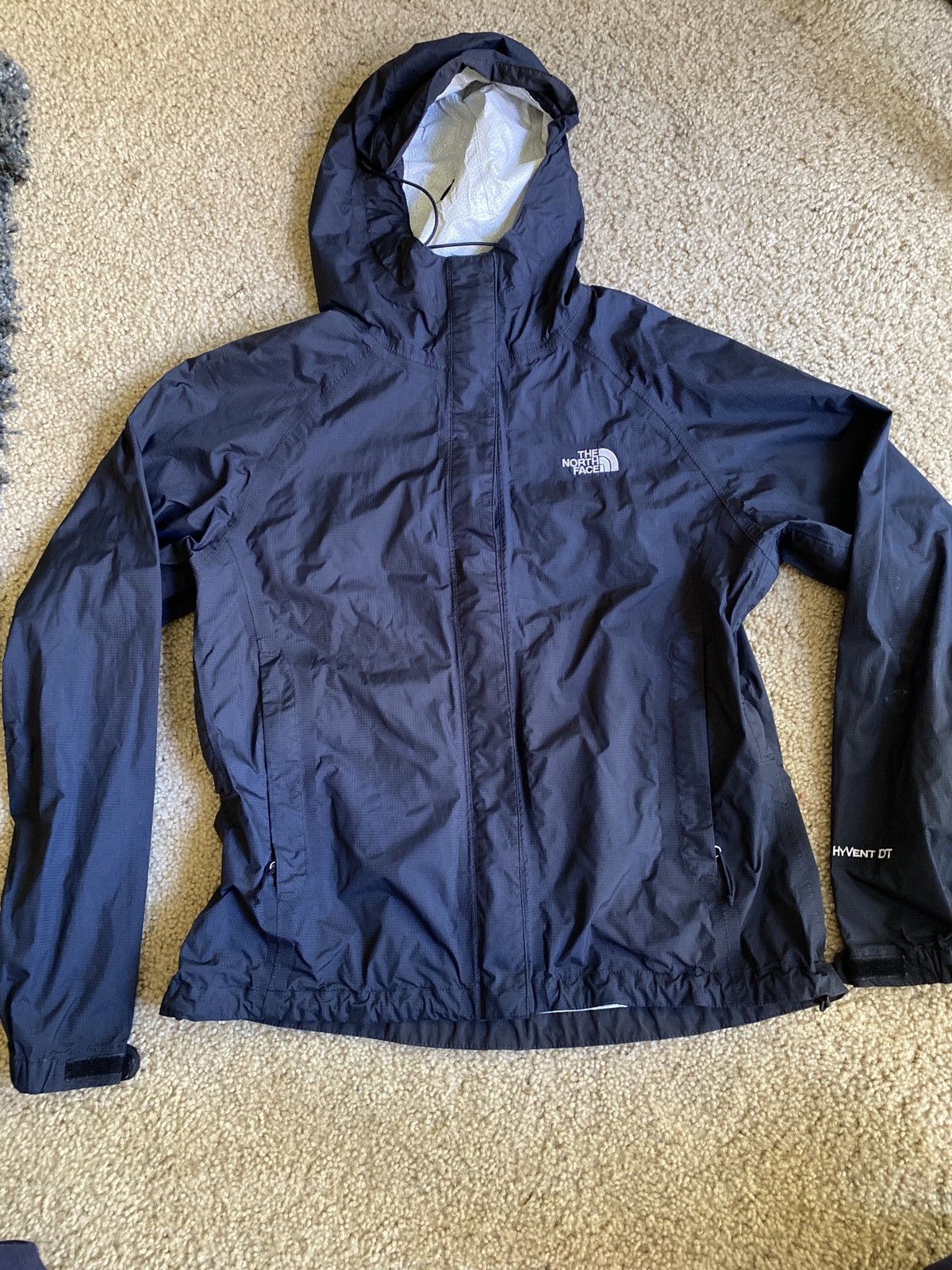 Streetwear × The North Face × Vintage TNF Black Hyvent DT Rain Jacket ...