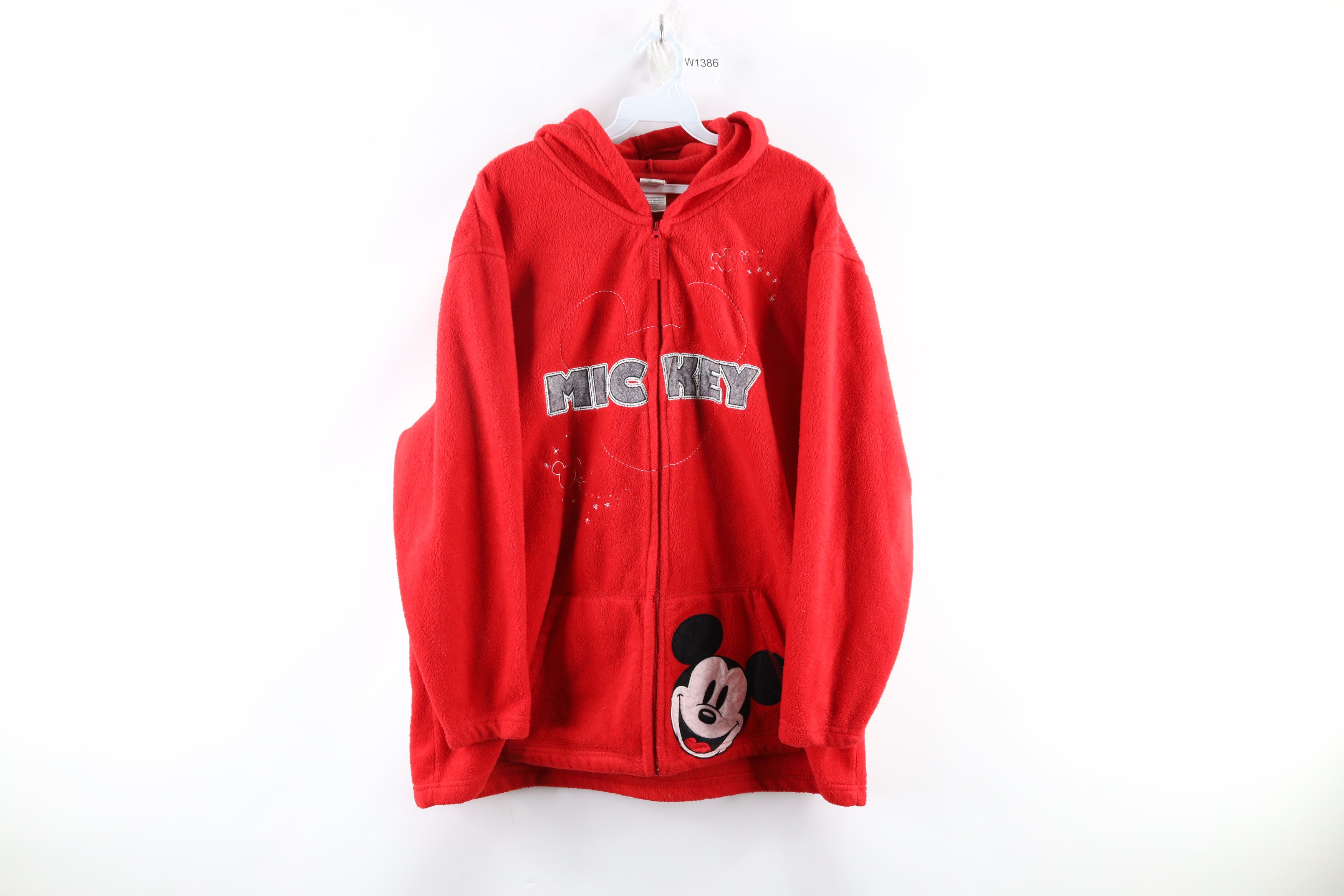 Disney × Vintage Vintage Disney Mickey Mouse Out Fleece Full Zip Hoodie ...
