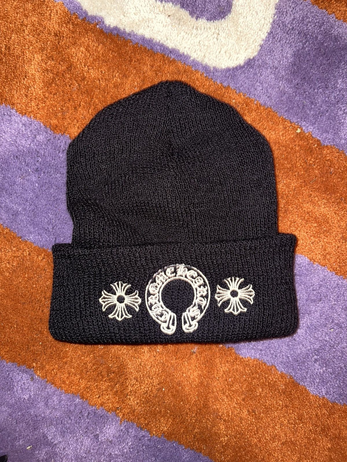 Chrome Hearts CH embroidered cross logo beanie | Grailed