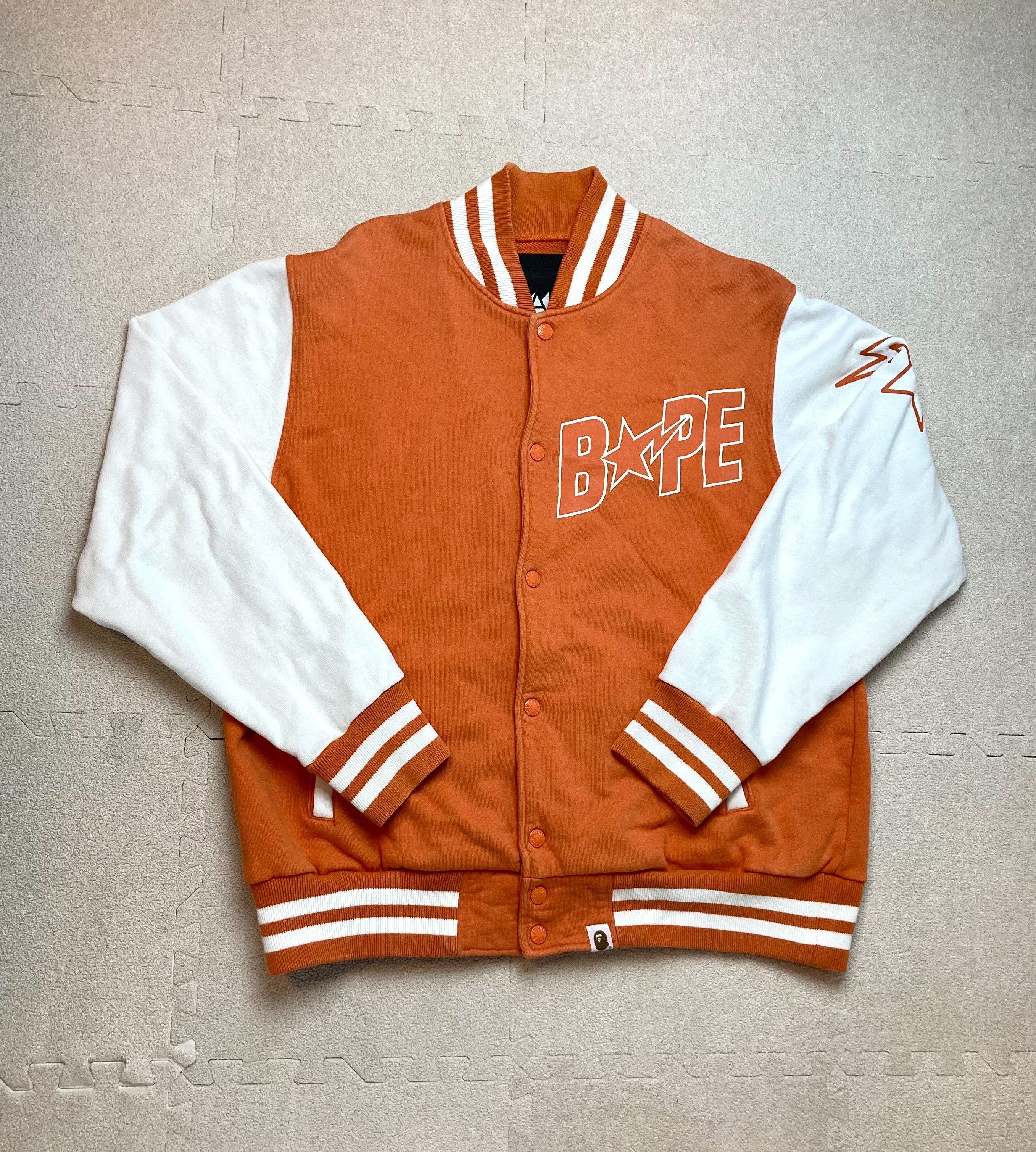 Bape Bape Orange Bapesta Star Logo Cotton Light Jacket Size M | Grailed