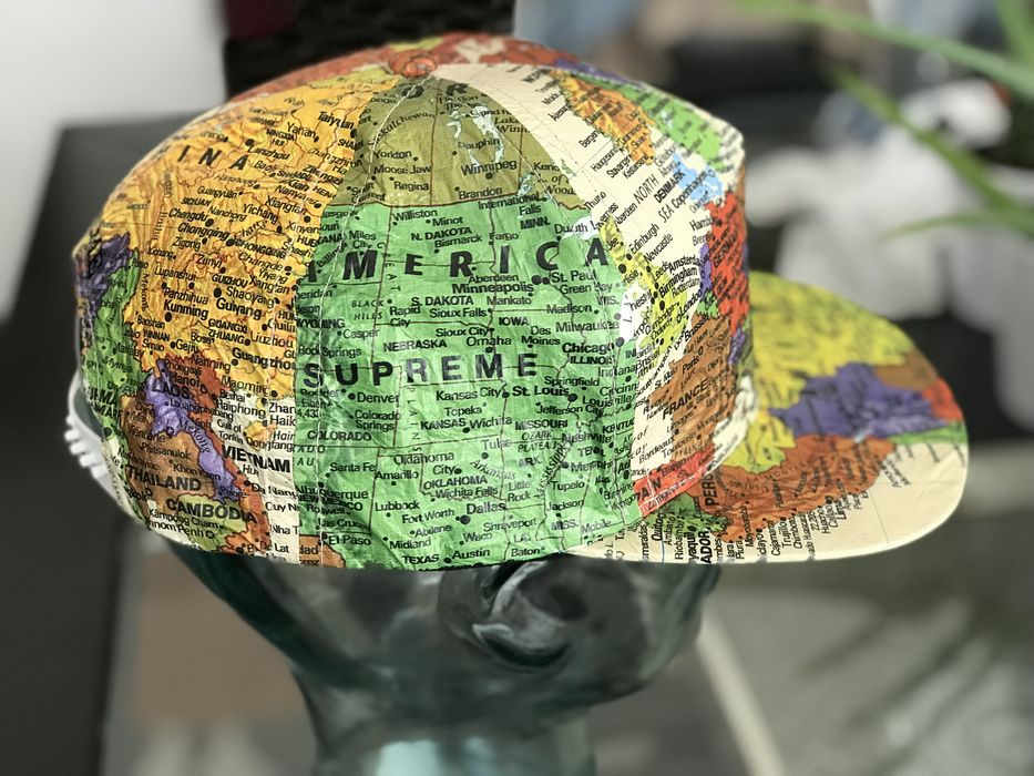 Supreme Supreme World Map 5 pannel Cap | Grailed