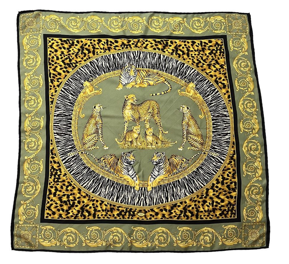 Versace Versace silk scarf tigers model Authentic | Grailed