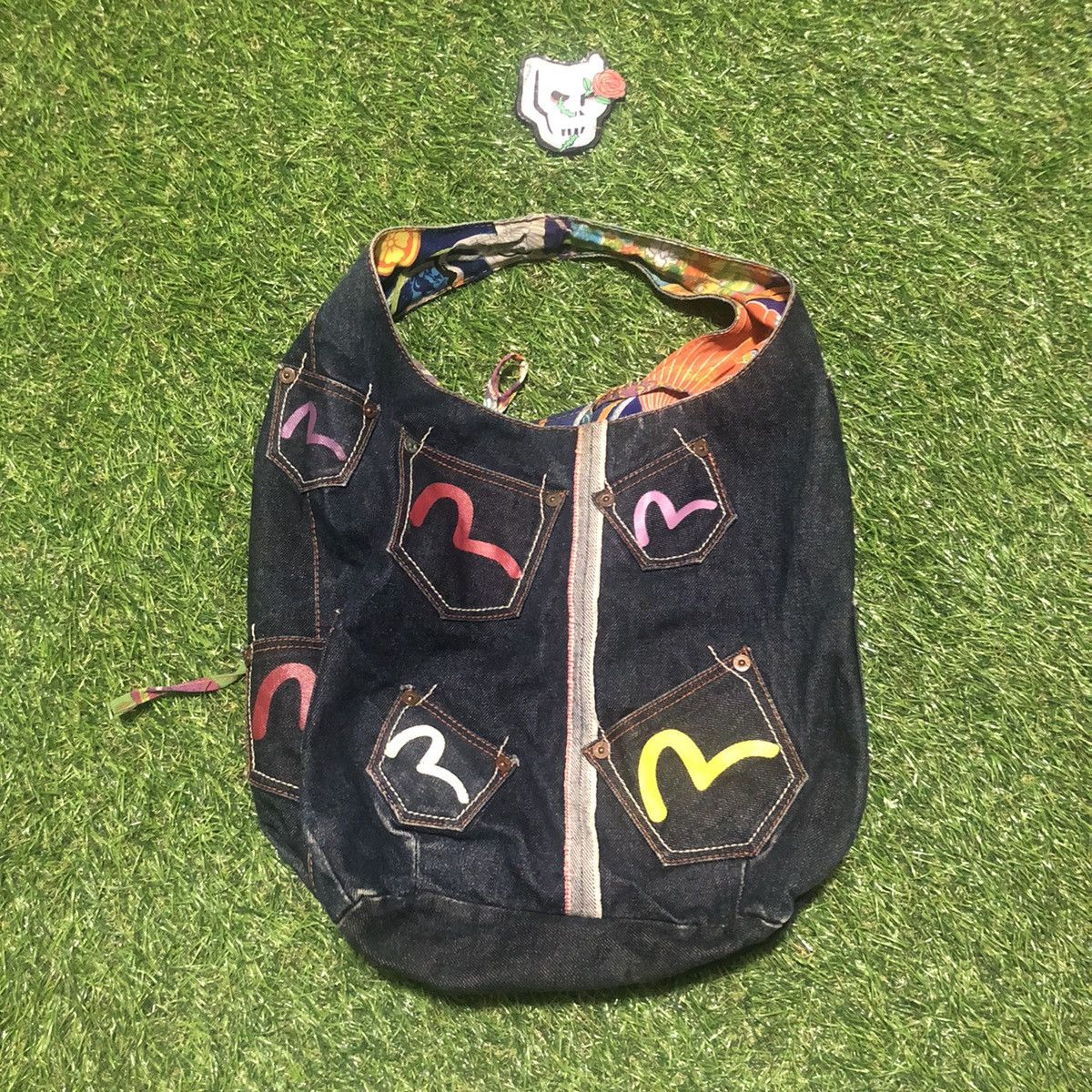 Vintage Vintage Evisu Multi Pocket Denim Tote Bag | Grailed