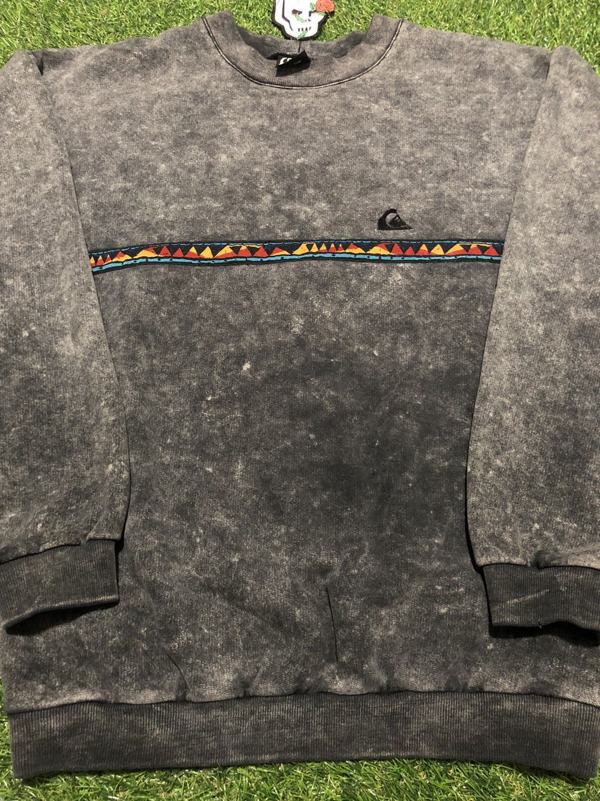 Vintage Vintage 90s Quicksilver Stone Washed Tribal Print Crewneck ...