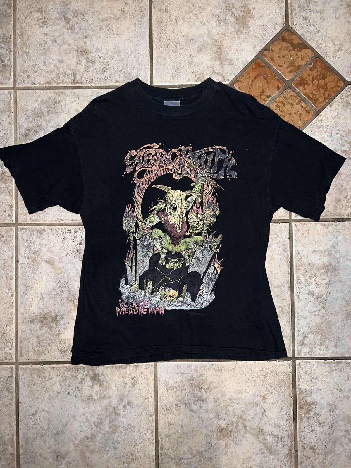 Aerosmith × Brockum × Vintage Vintage 1990 AEROSMITH Pushead Brockum ...