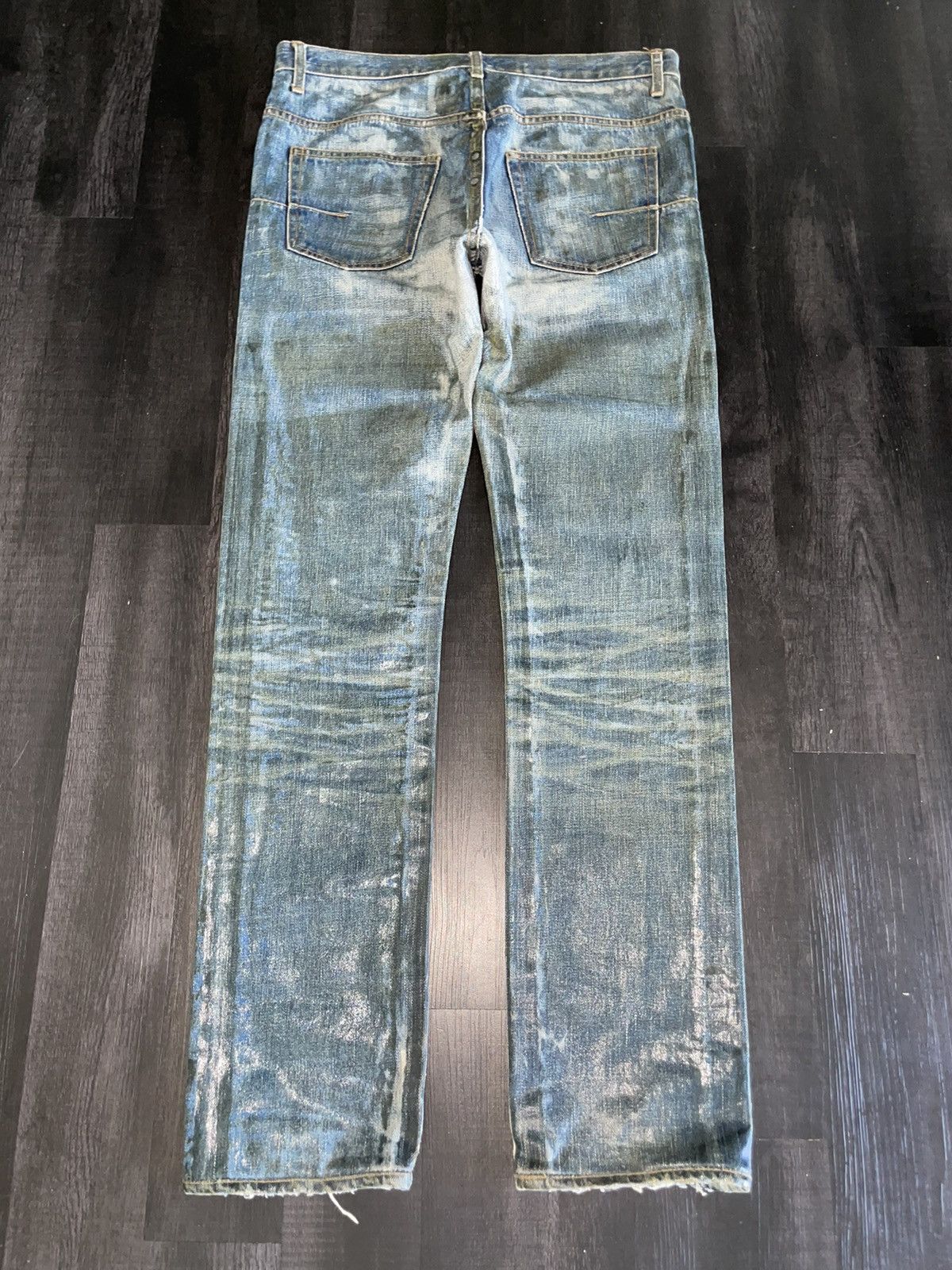Dior × Hedi Slimane Dior Homme AW03 ‘Luster’ Waxed Clawmark Denim Jeans ...