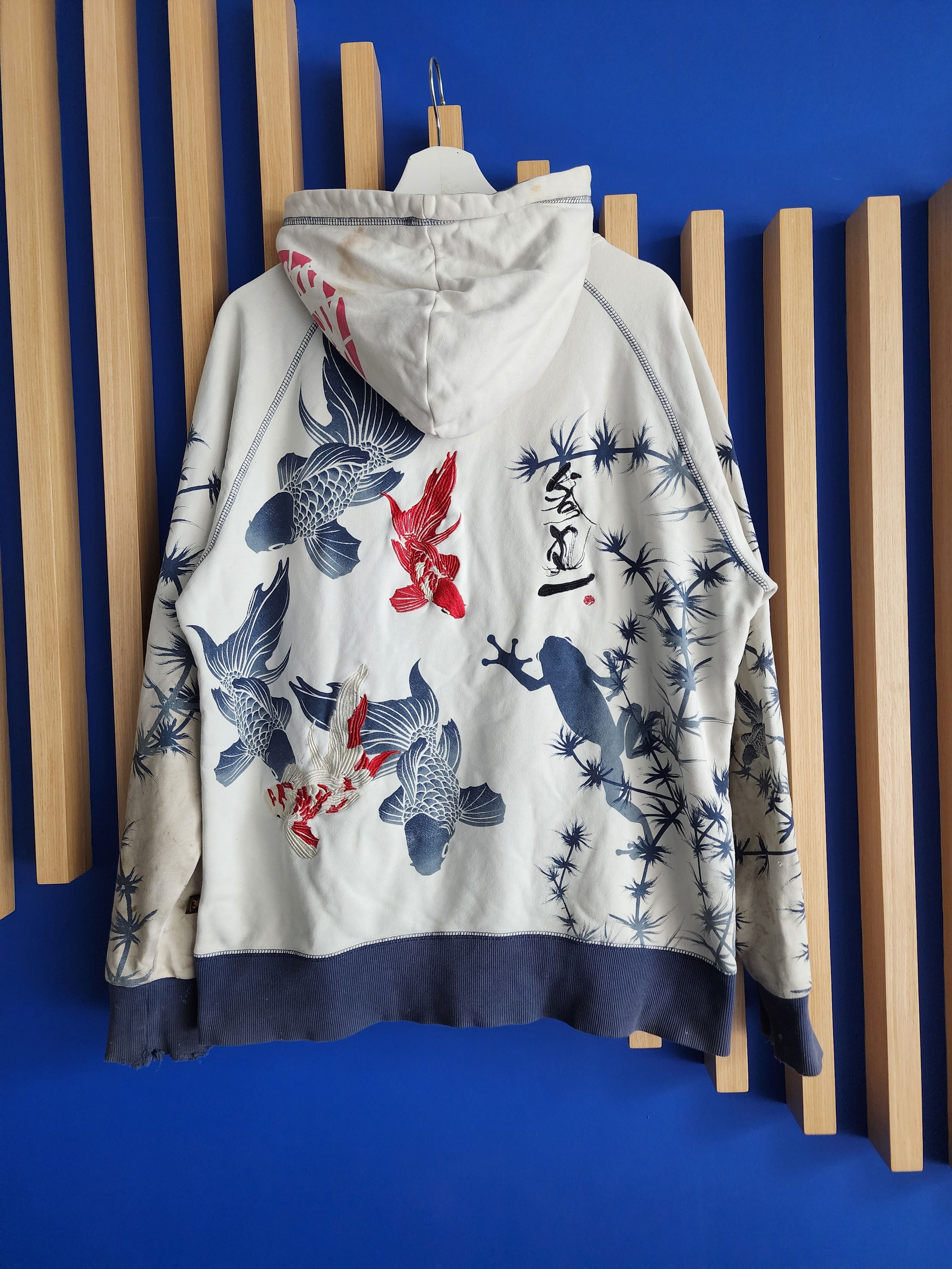Vintage Sukajan Hoodies khoi Fish embroidered | Grailed