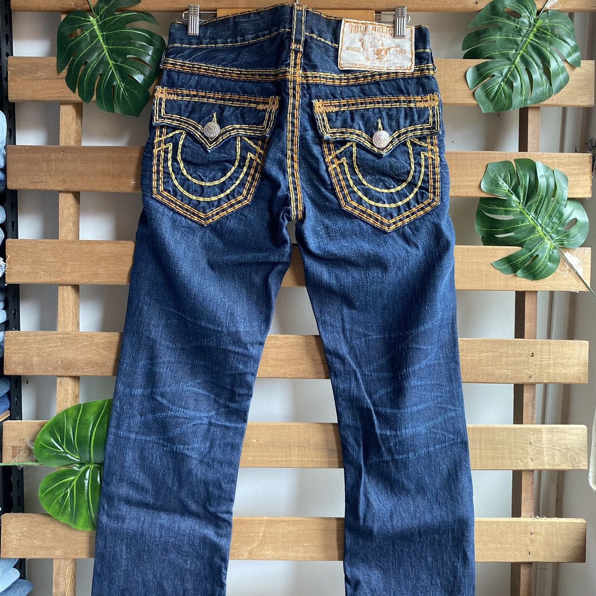 True Religion Vintage True Religion Ricky Super QT Bold Gold Stitch ...