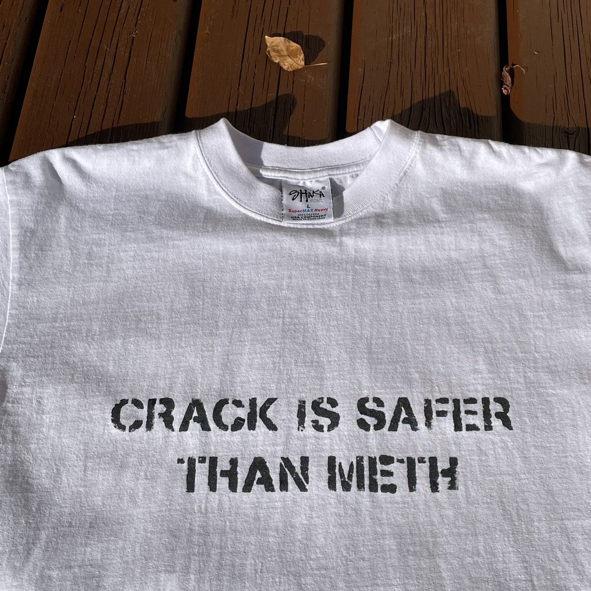 Art × Humor × Vintage CRACK IS SAFER THAN METH Shaka Tag vintage blank ...