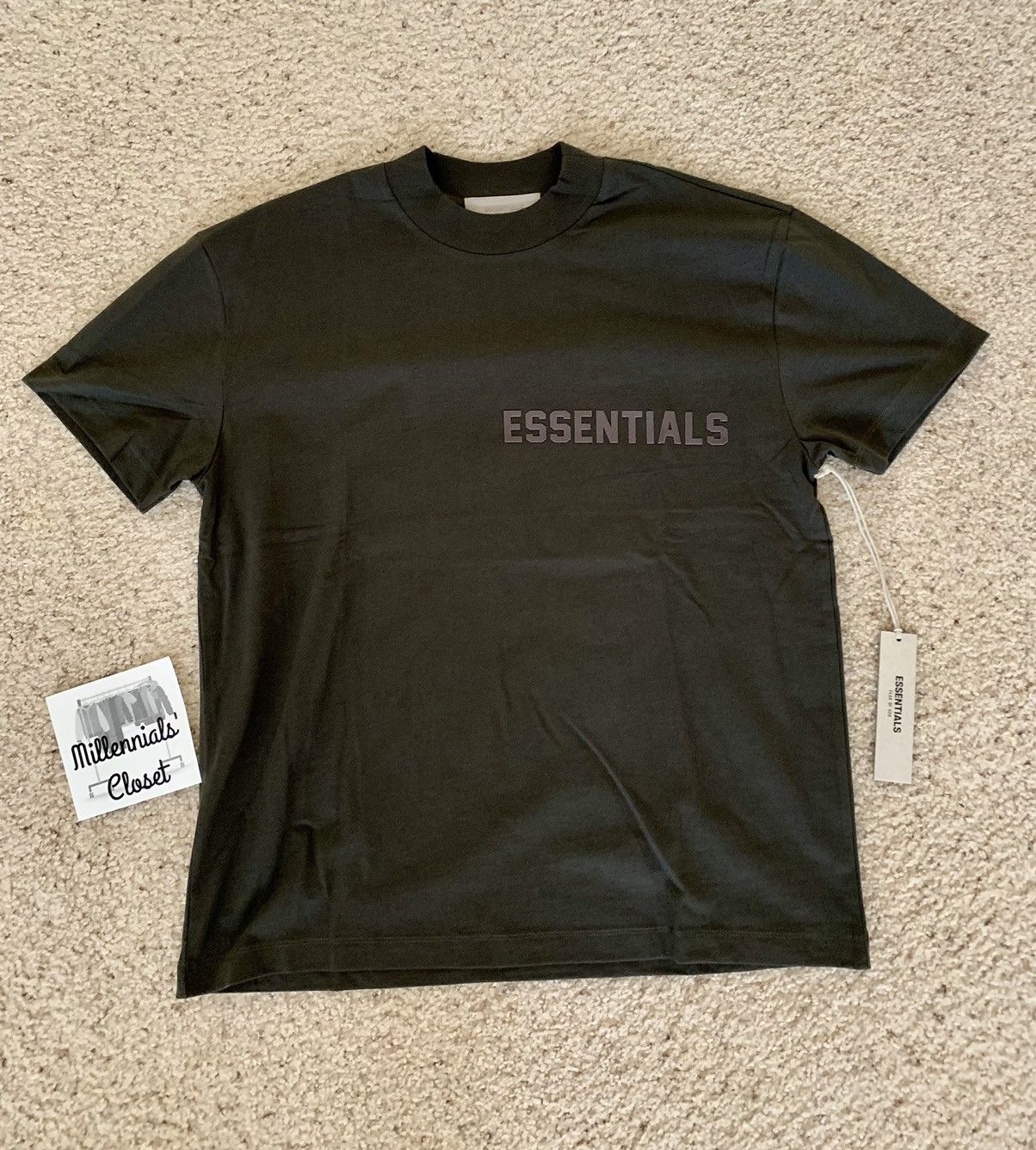 Fear of God Essentials Off Black tee Small | Grailed