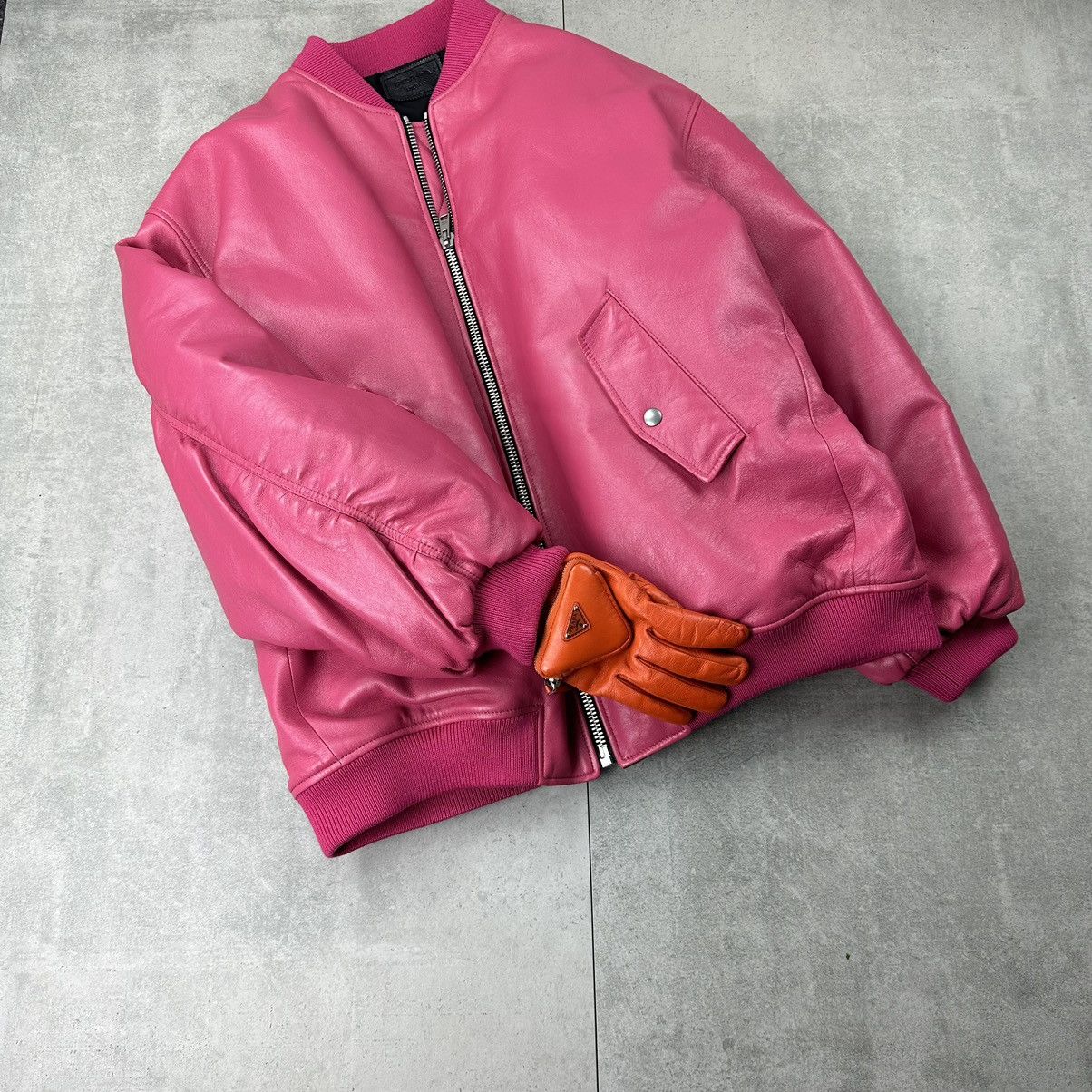 Prada Prada FW20 Raf Simons Bomber Nappa Bomber Magenta Pink | Grailed