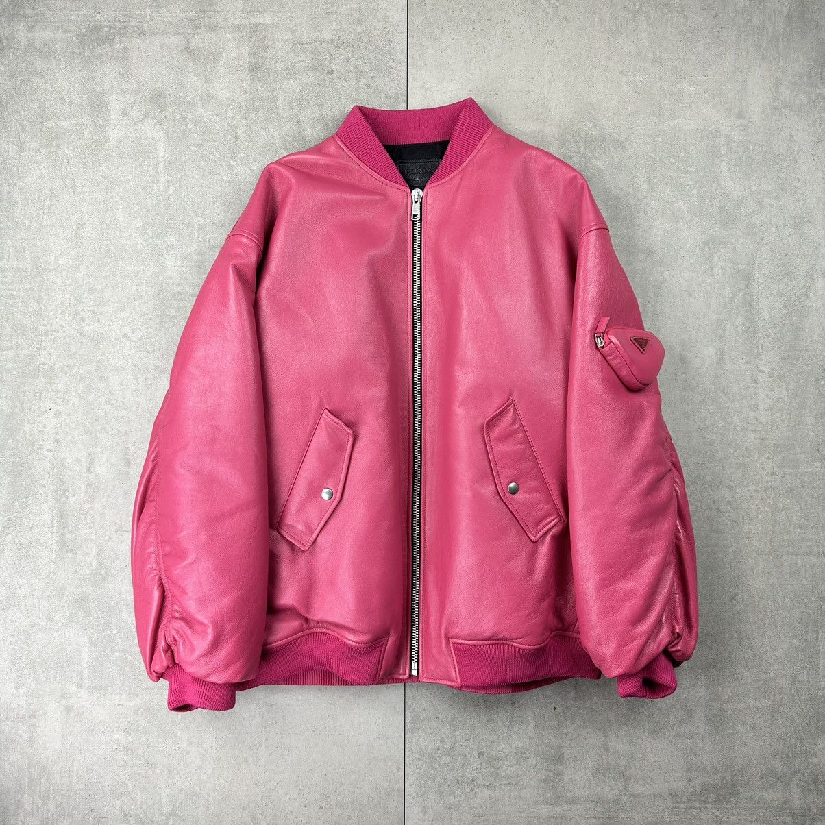 Prada Prada FW20 Raf Simons Bomber Nappa Bomber Magenta Pink | Grailed