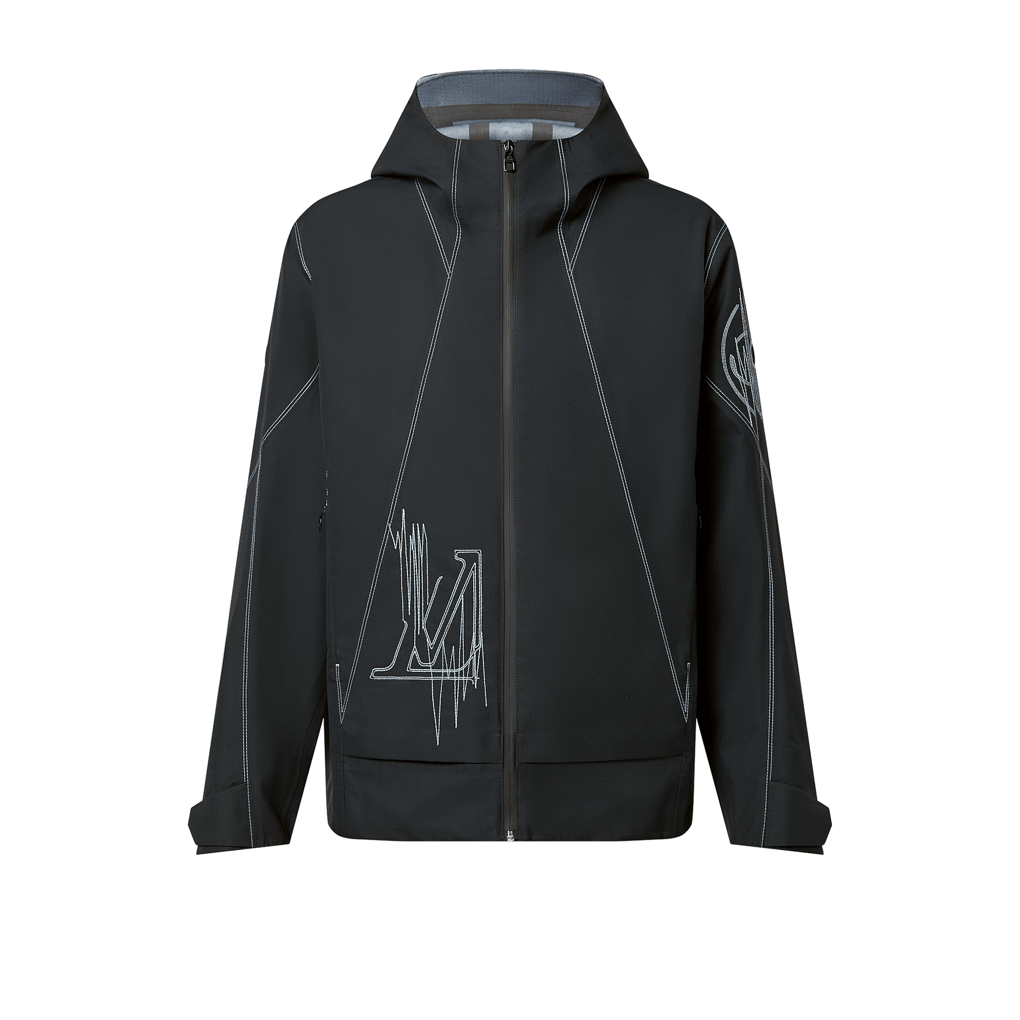 Louis Vuitton TECHNICAL JACKET WITH HOOD AND LV FREQUENCY MOTIF | Grailed