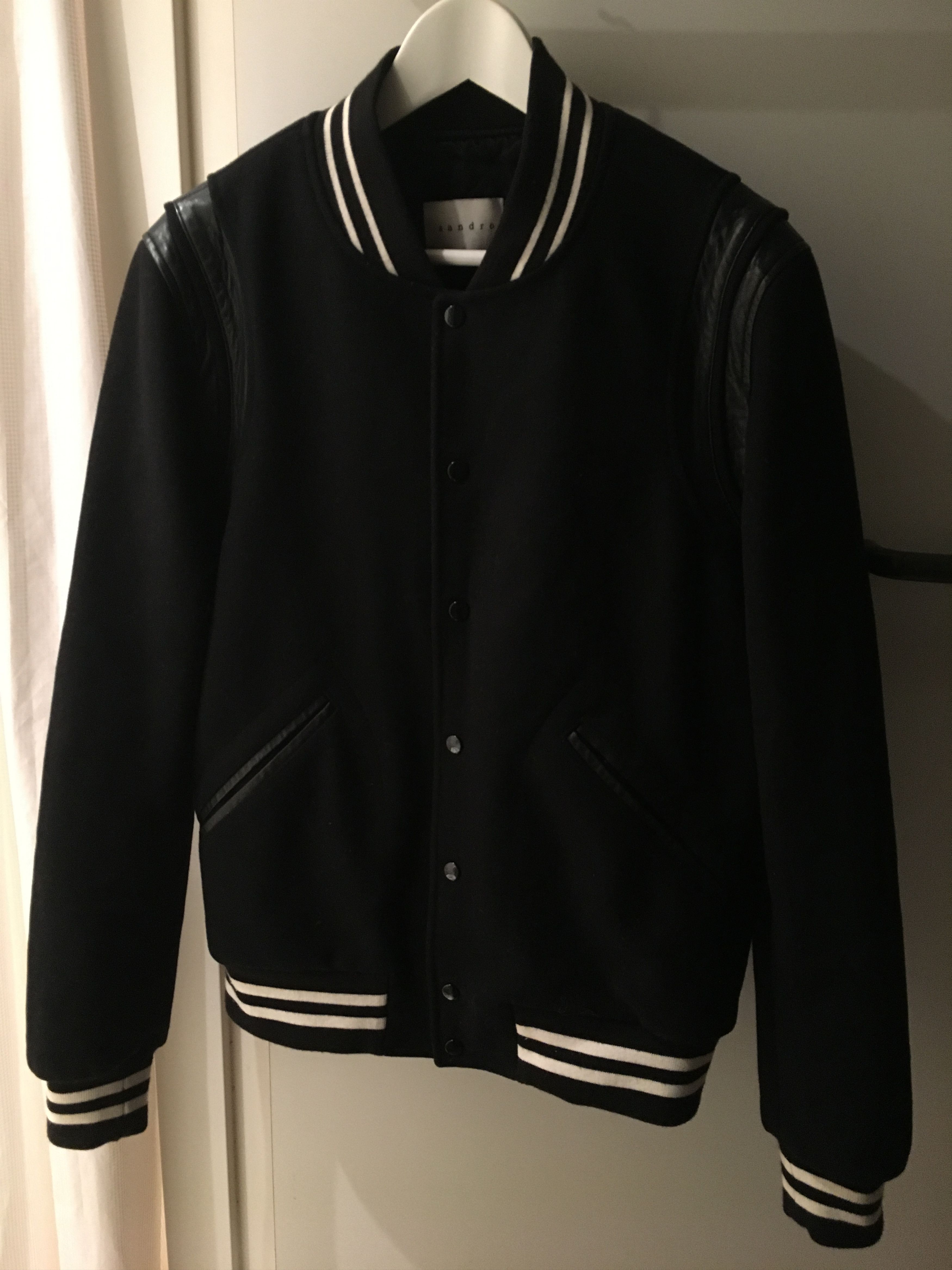 Sandro 'Drums' Black Varsity Jacket | Grailed