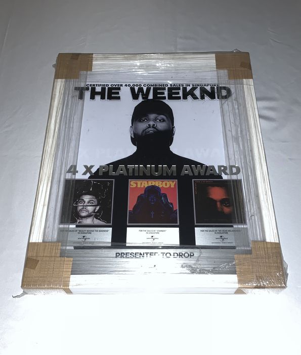 The Weeknd 💎💥 THE WEEKND CERTIFIED 4X PLATINUM AWARD UNIVERSAL MUSIC ...