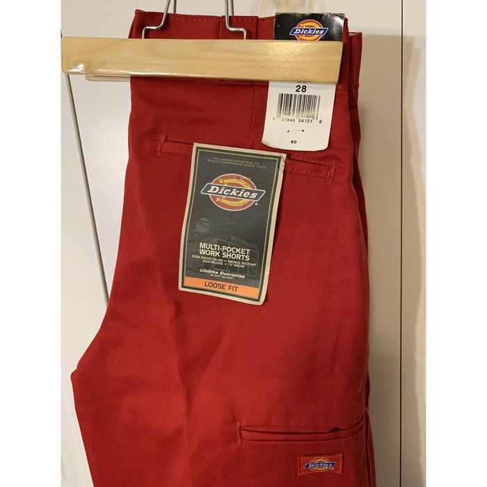Dickies New Dickies Red 13" Loose Fit Multi-Use Pocket Work Shorts S ...