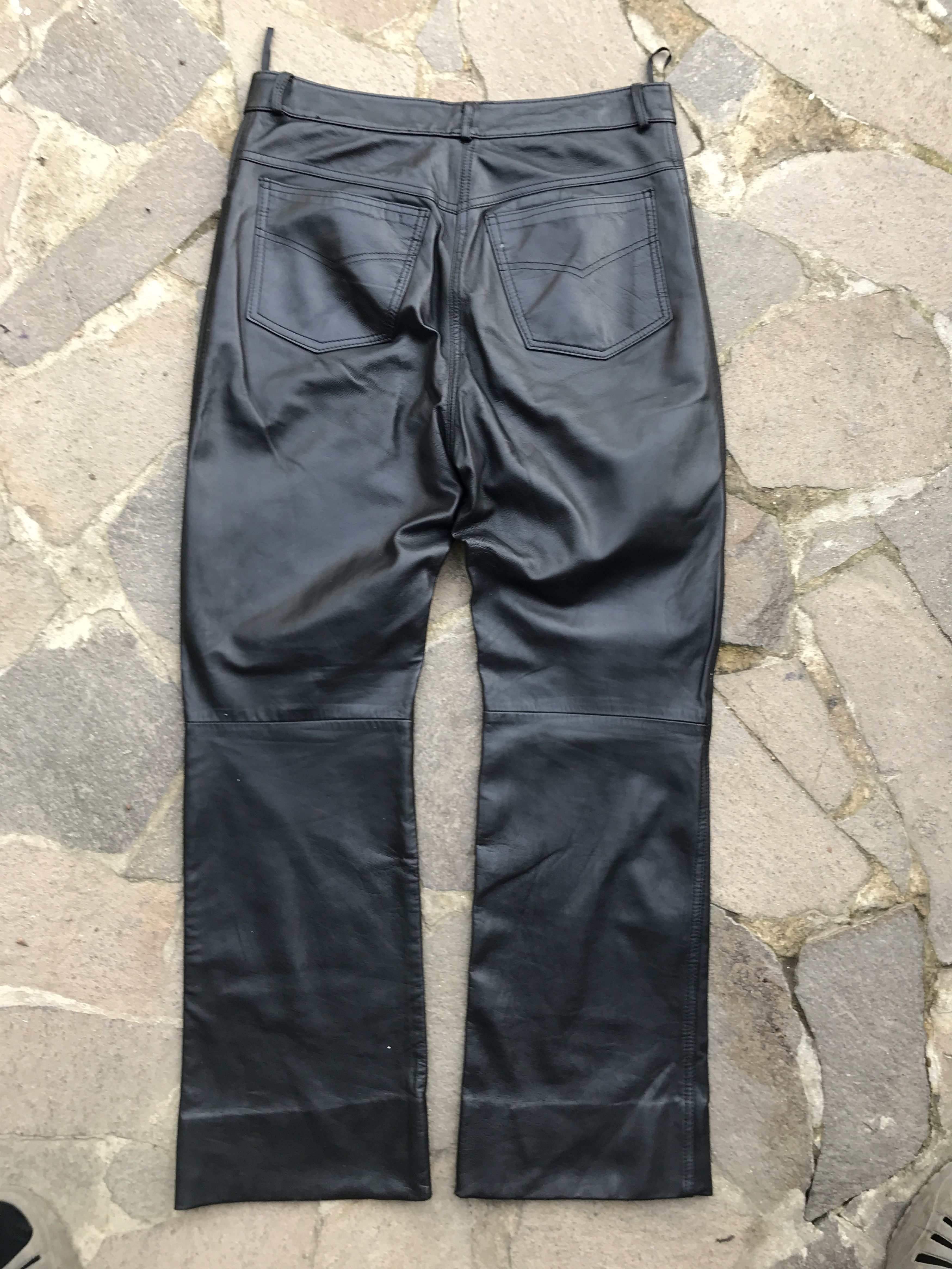 Genuine Leather × Leather × Vintage Vintage Leather Pants Biker playboi ...