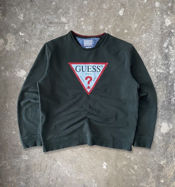 Guess Guess Green Big Logo Sweatshirt | Grailed