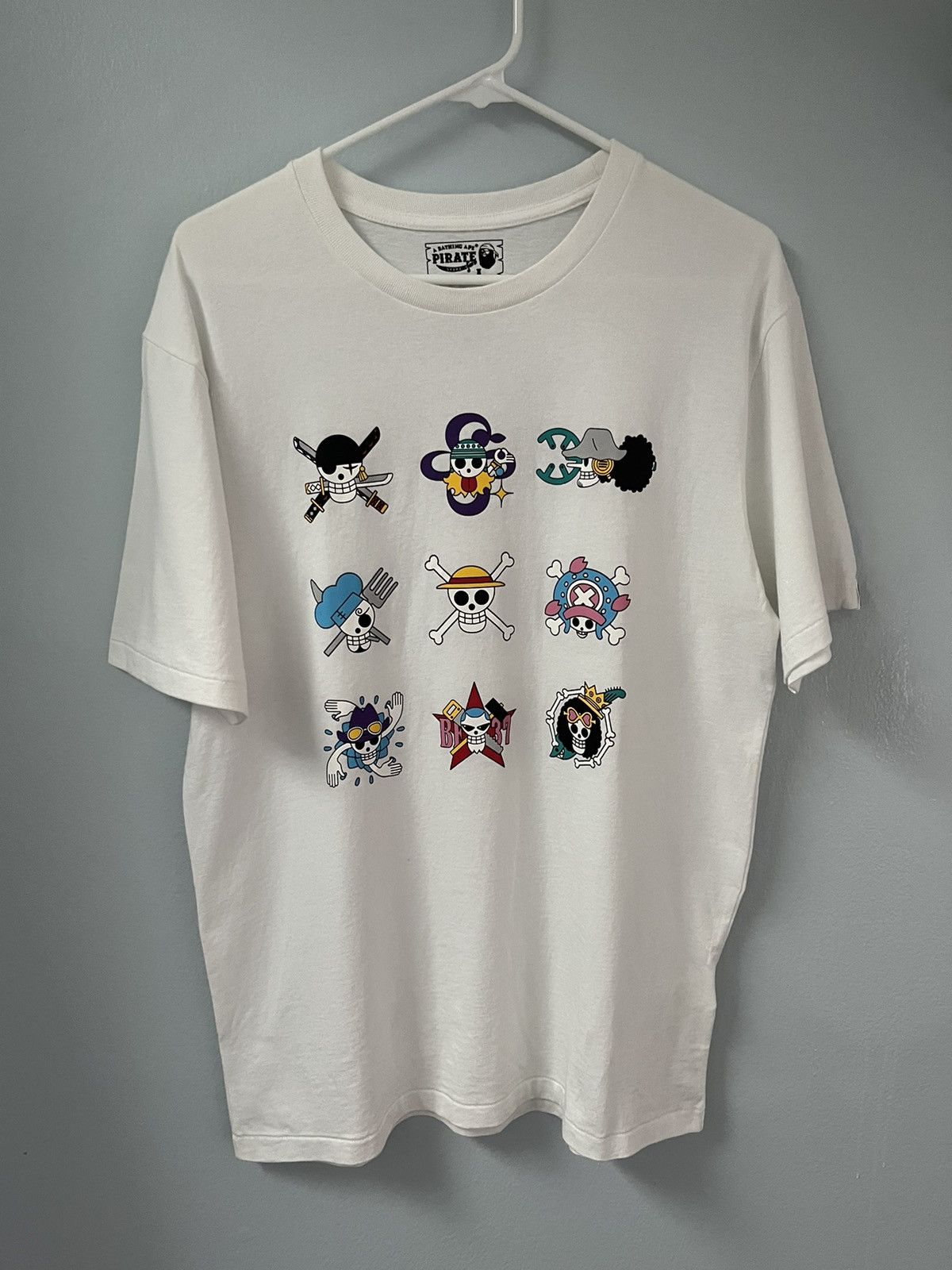 Bape Bape X One Piece StrawHat Jolly Roger Tee | Grailed