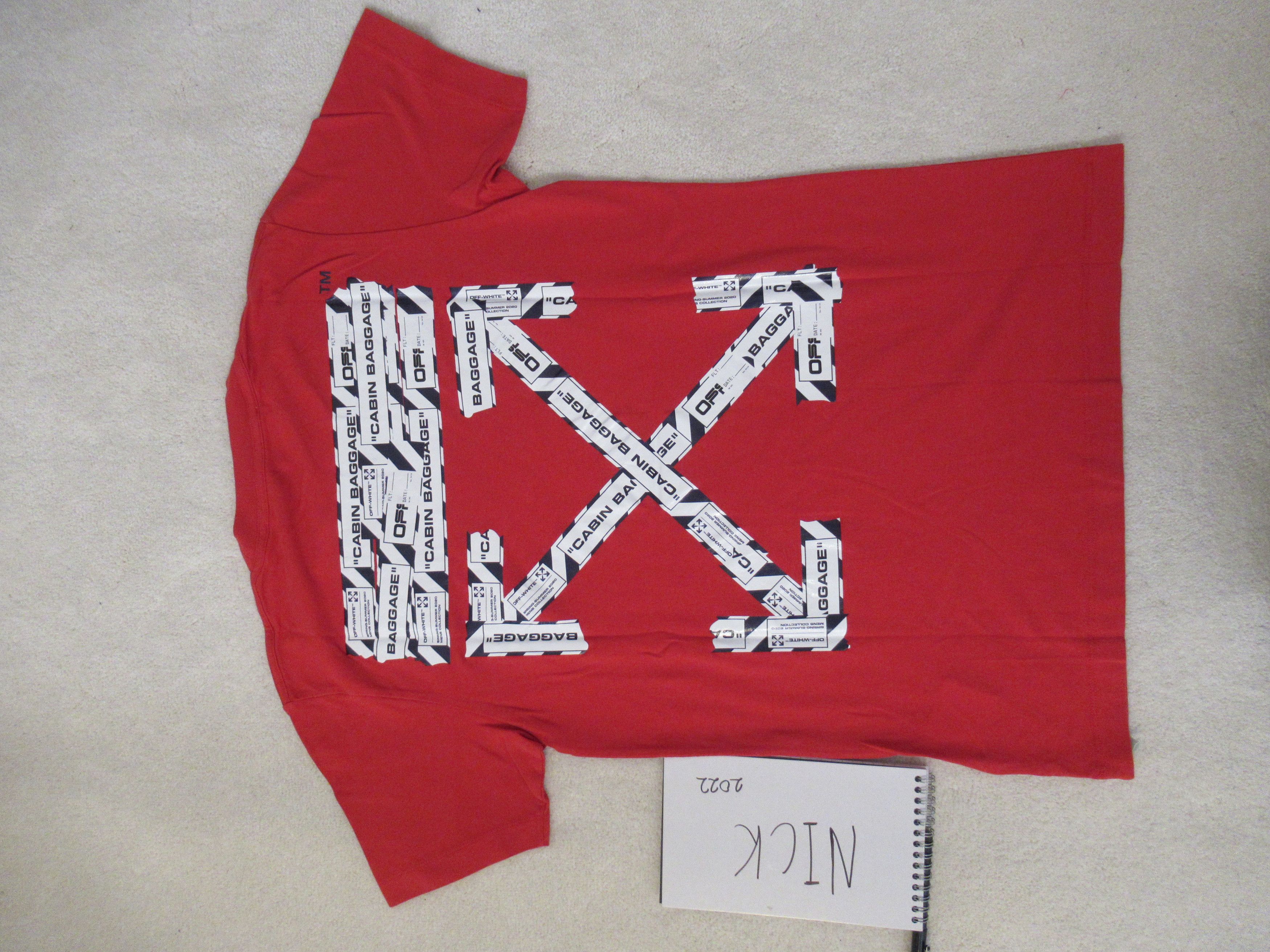 Off-White Off White Red Airport Tape Arrows Virgil XXS New | Grailed